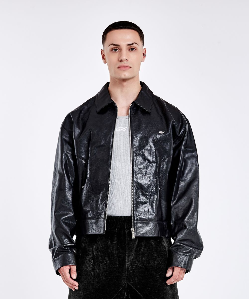 MUSINSA | 51PERCENT Bulky Leather Jacket - Black