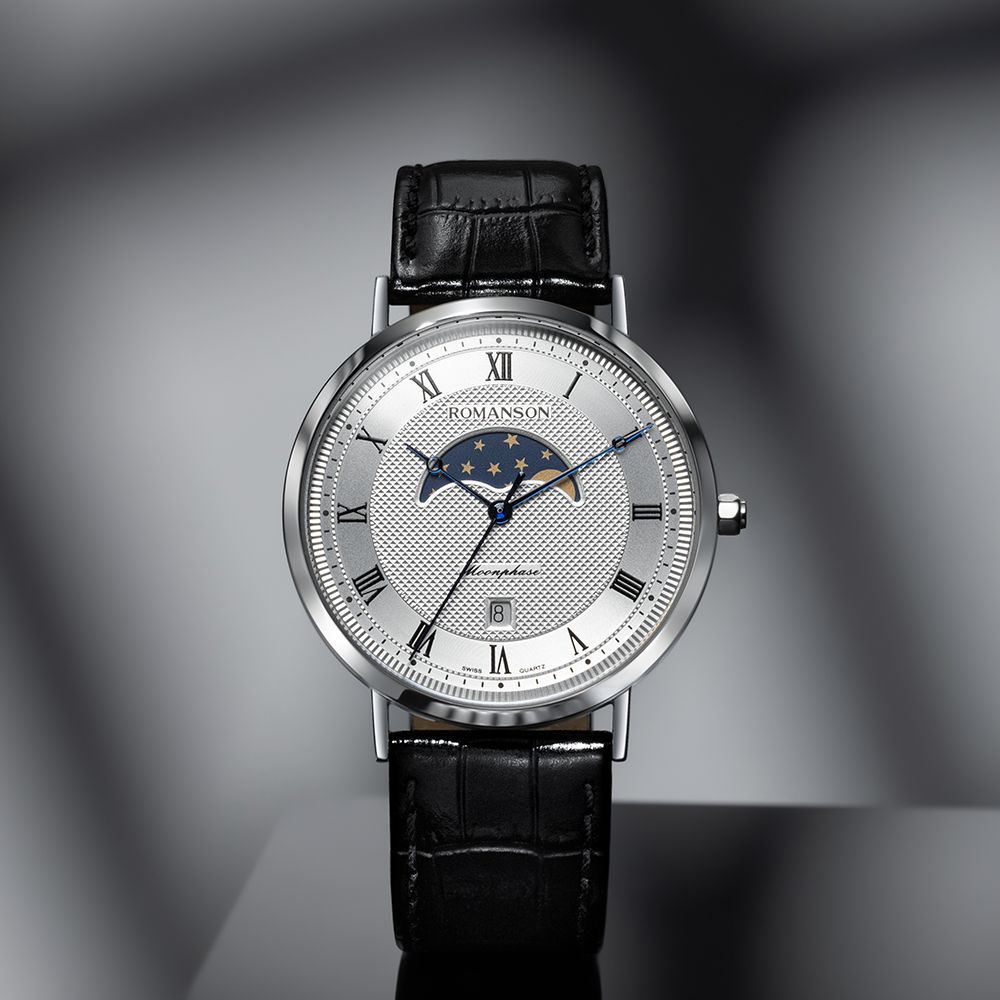 MUSINSA | ROMANSON Kairos Classic Moon phase leather watch ...
