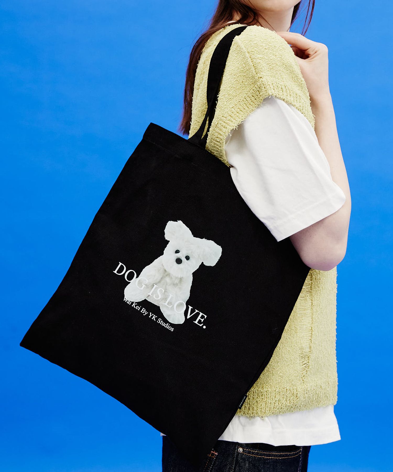 MUSINSA | WAI KEI Dog is love Maltese toy eco bag black