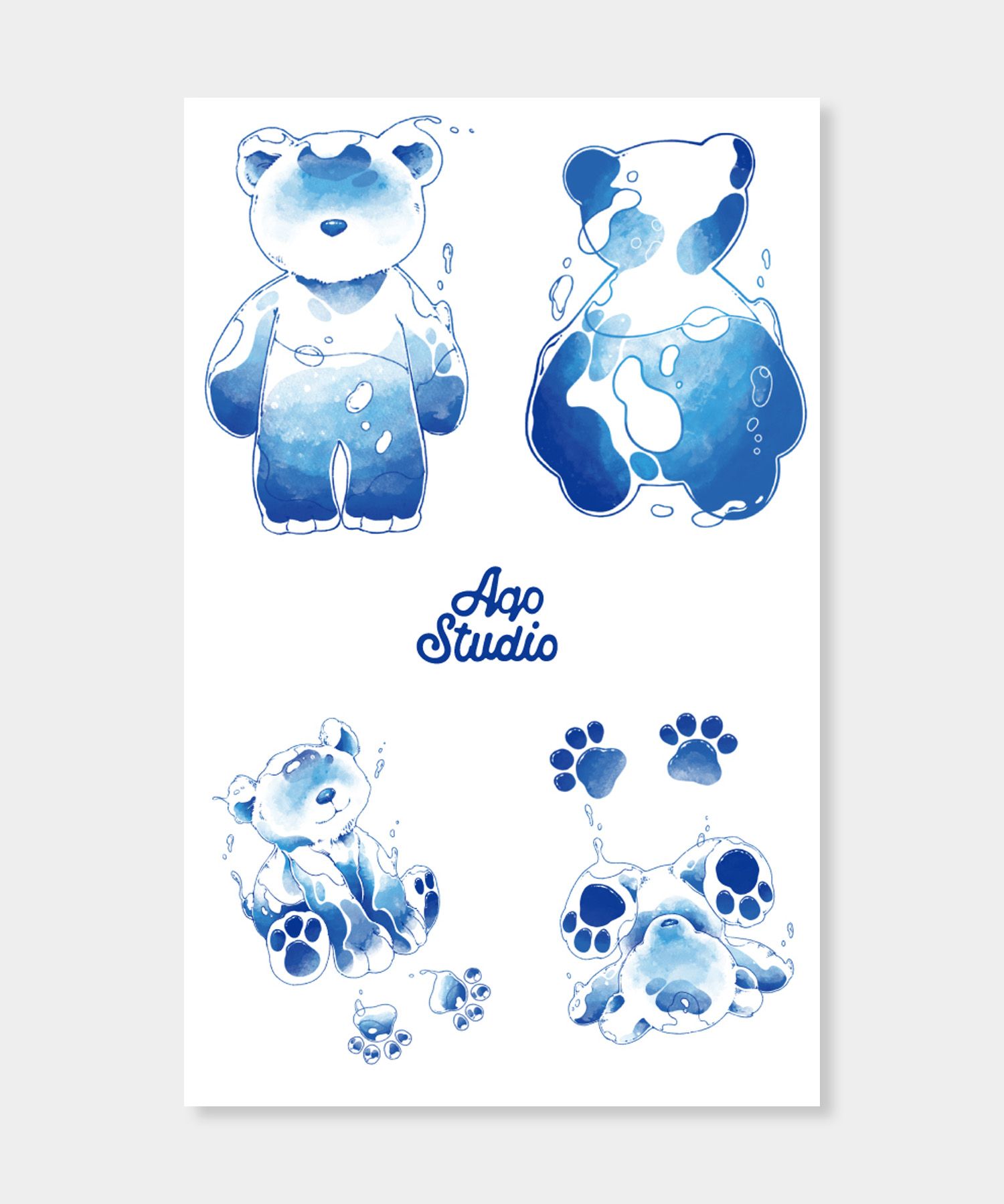 MUSINSA | AQO STUDIO SPACE Ako X Inno Tattoo Sticker Blue