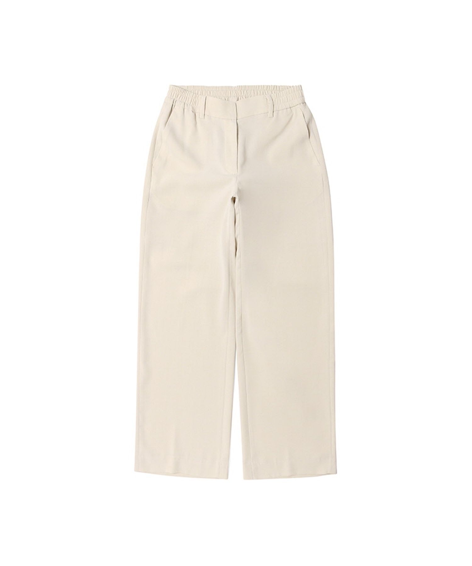 MUSINSA | AD HOC Women's Elastic Band Wide Fit Slacks (LT-BEIGE)