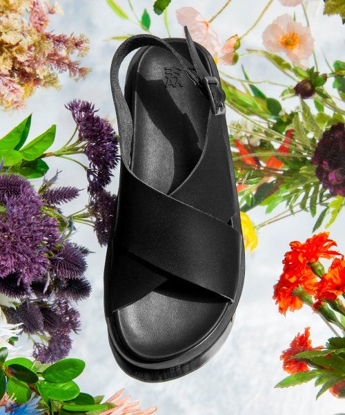 MUSINSA | YASE Office Sandals Leather Black 549