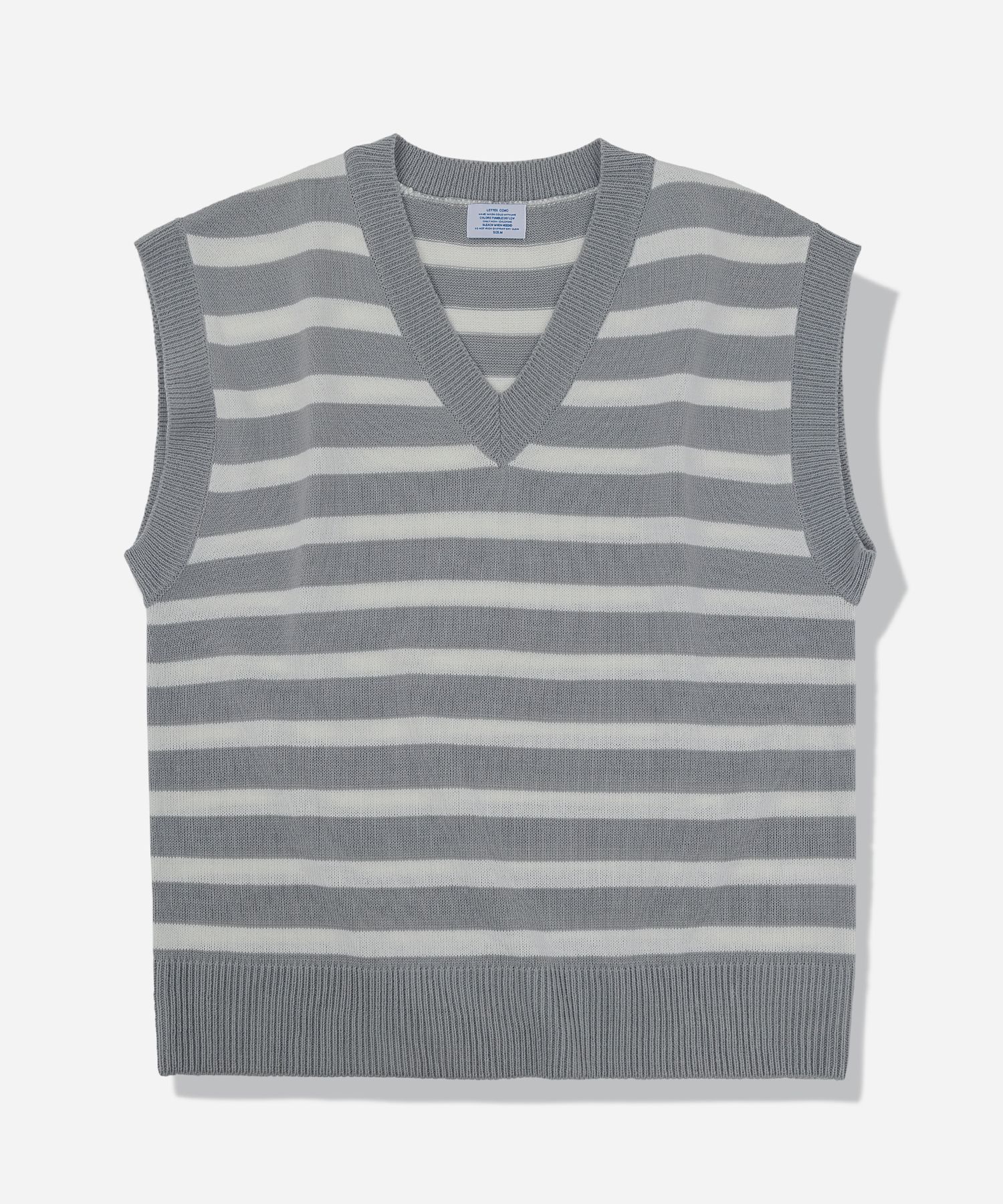 MUSINSA | LETTERCOMO City Dangara V-neck Knit Vest Gray