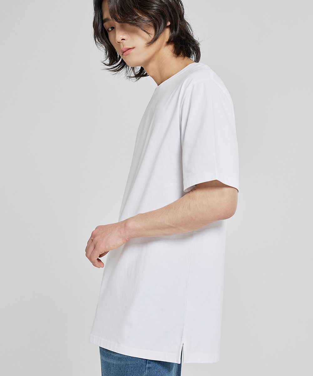 MUSINSA | AGOD Basic Layered Crew Neck Short Sleeve Tee [White]