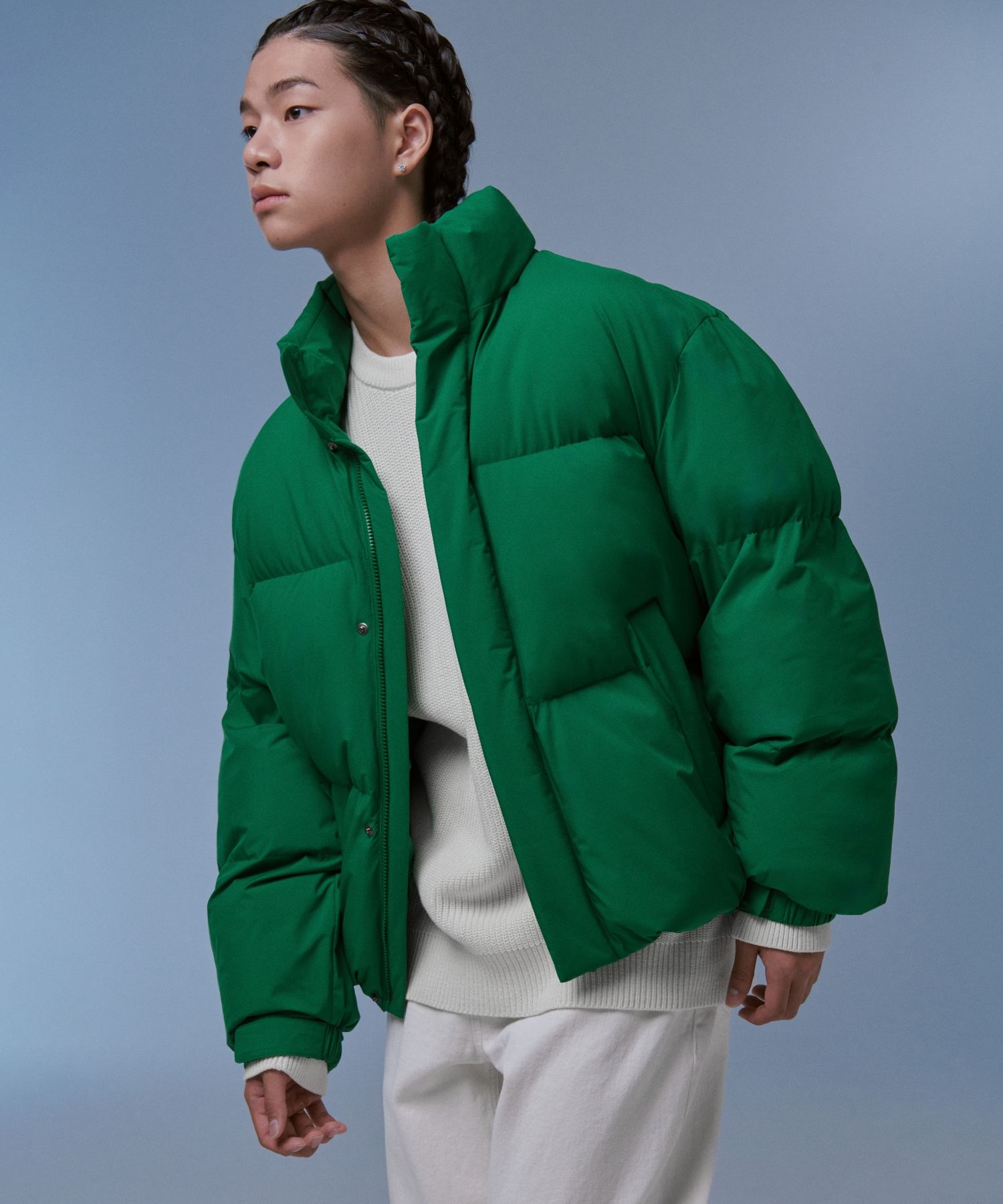 MUSINSA | MUSINSA STANDARD Daily puffer short padded jacket [Irish green]