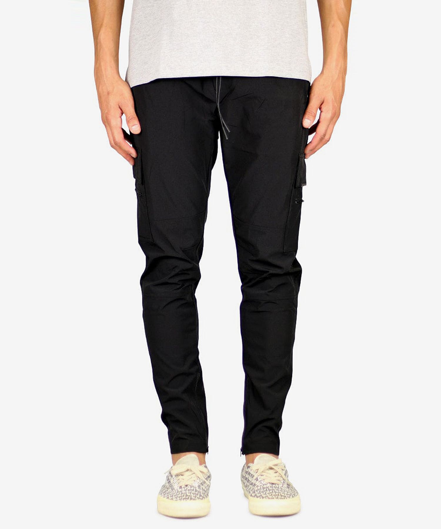 MUSINSA | Hyper Denim Black nylon zip pants