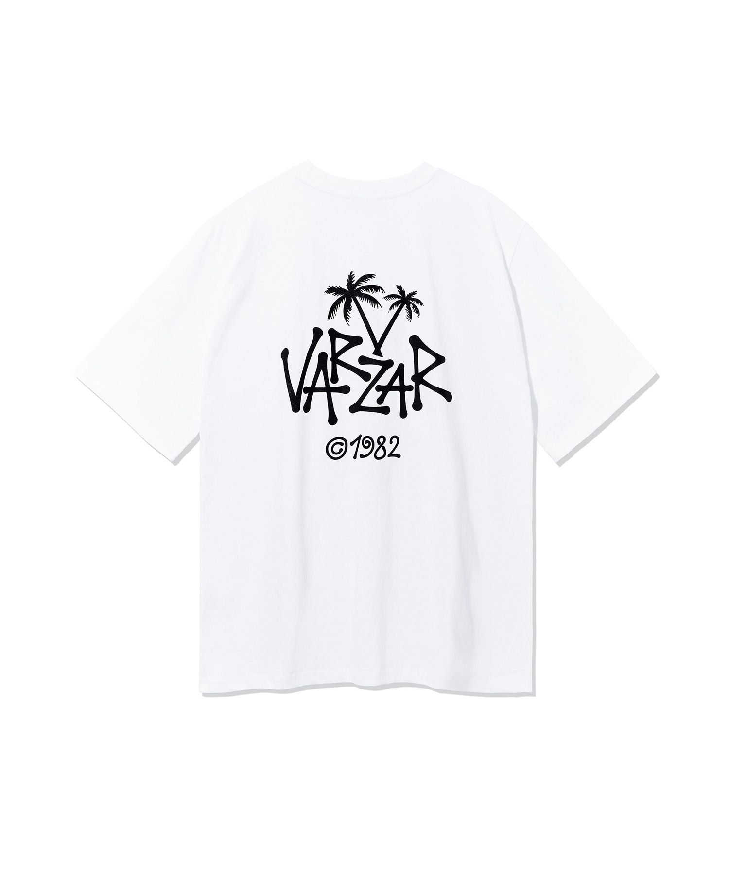 MUSINSA | VARZAR Palm Tree Logo Short Sleeve T-Shirt White/Black
