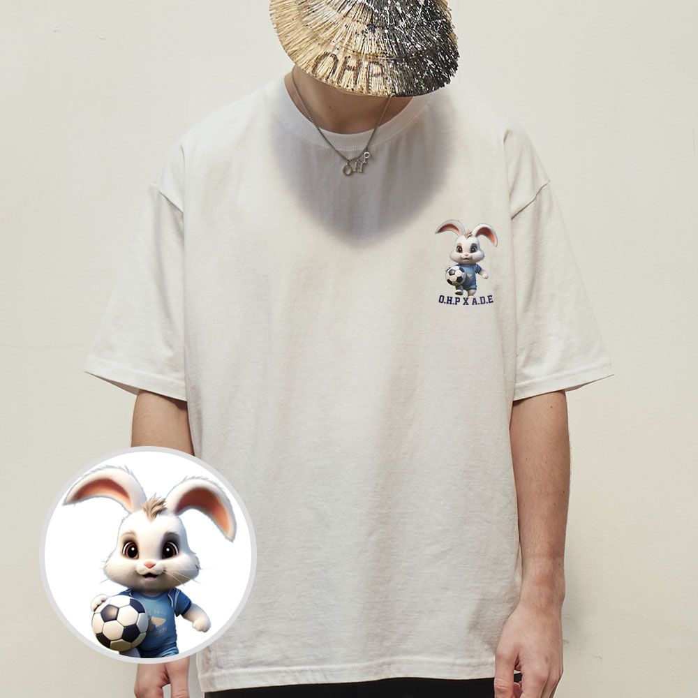 MUSINSA公式 | OHP OHP x AIDAEVE Rabbit Soccer Semi-Over Short Sleeve T-Shirt P
