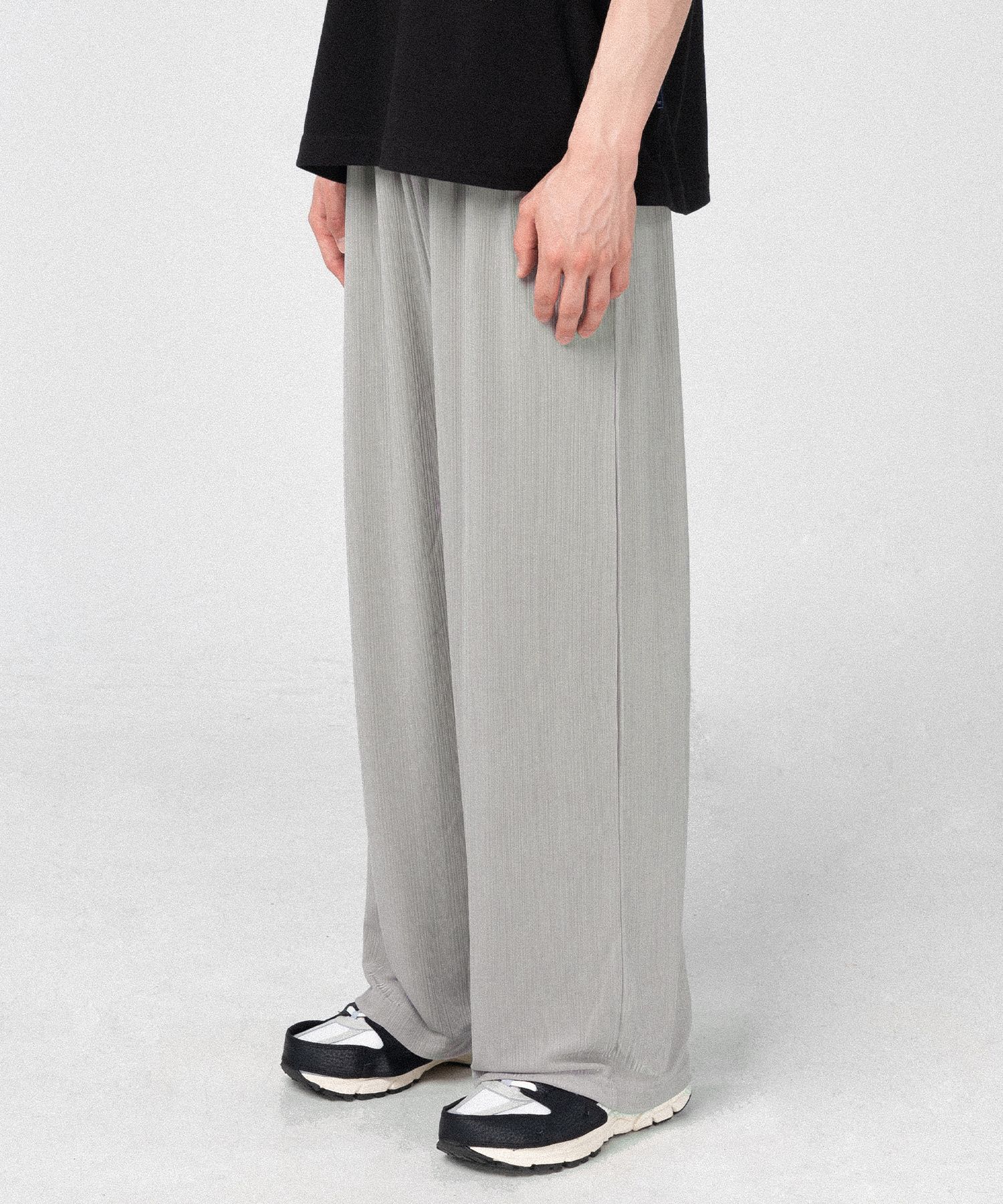 MUSINSA | S'EST Pleated wide training pants – GRAY