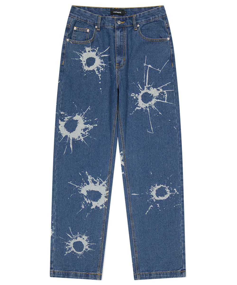 MUSINSA | MAHAGRID BULLET MARK DENIM PANT BLUE(MG2DFMD110A)
