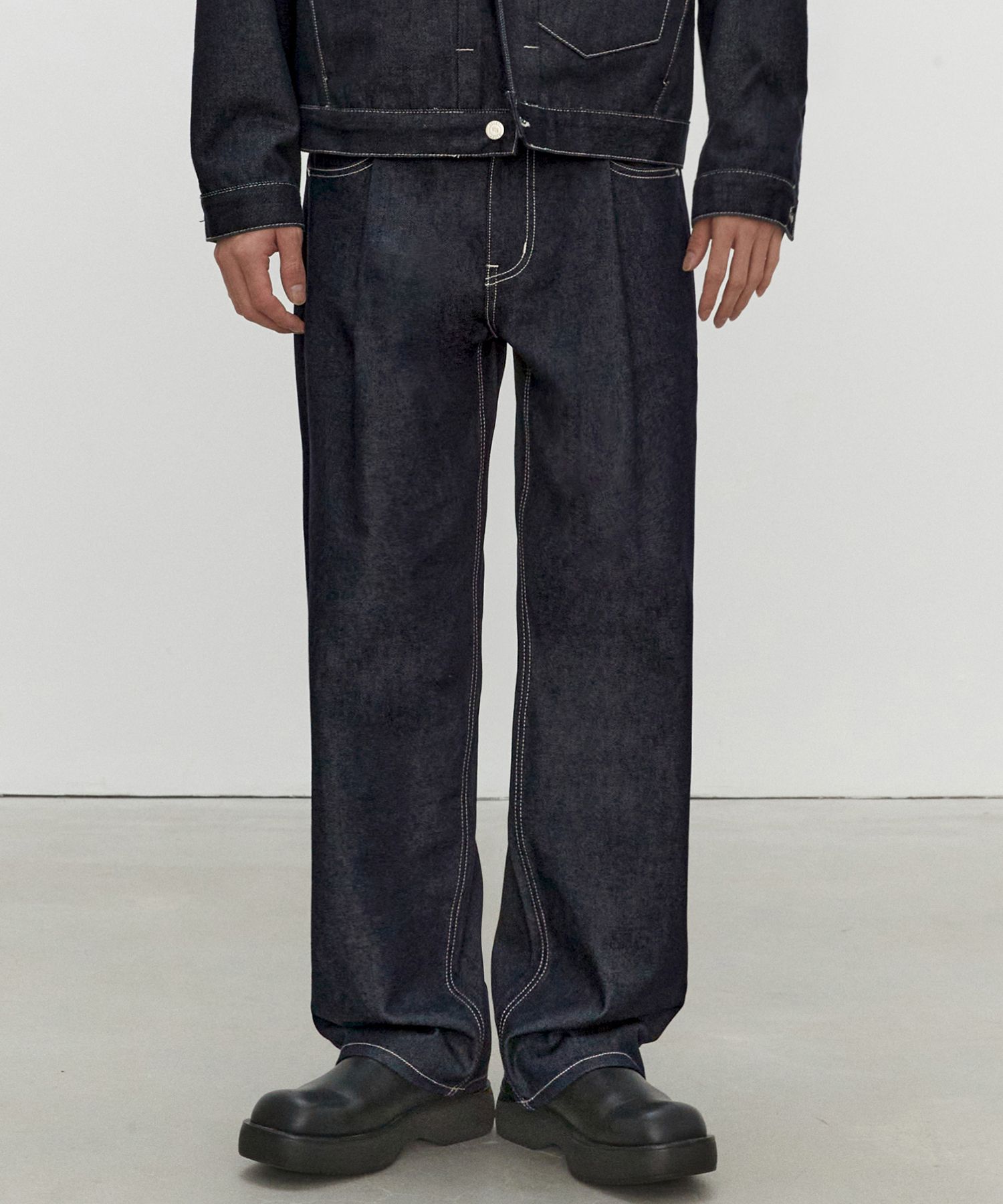 MUSINSA公式 | DECET Deep Pleats Wide Jeans DCPT030CPIndigo