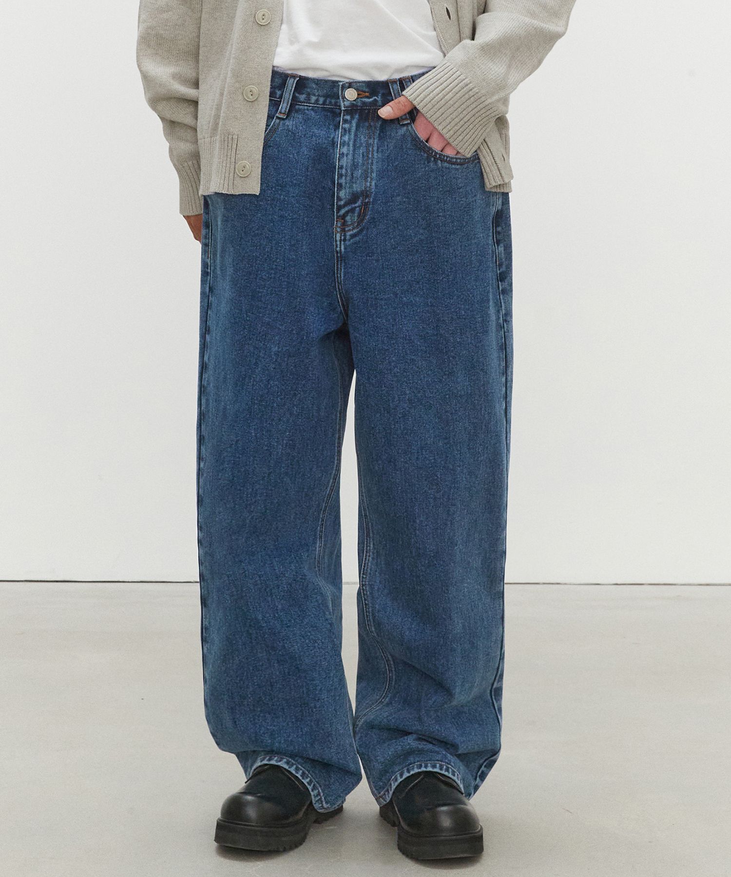MUSINSA | DECET Super Wide Jeans DCPT031Blue