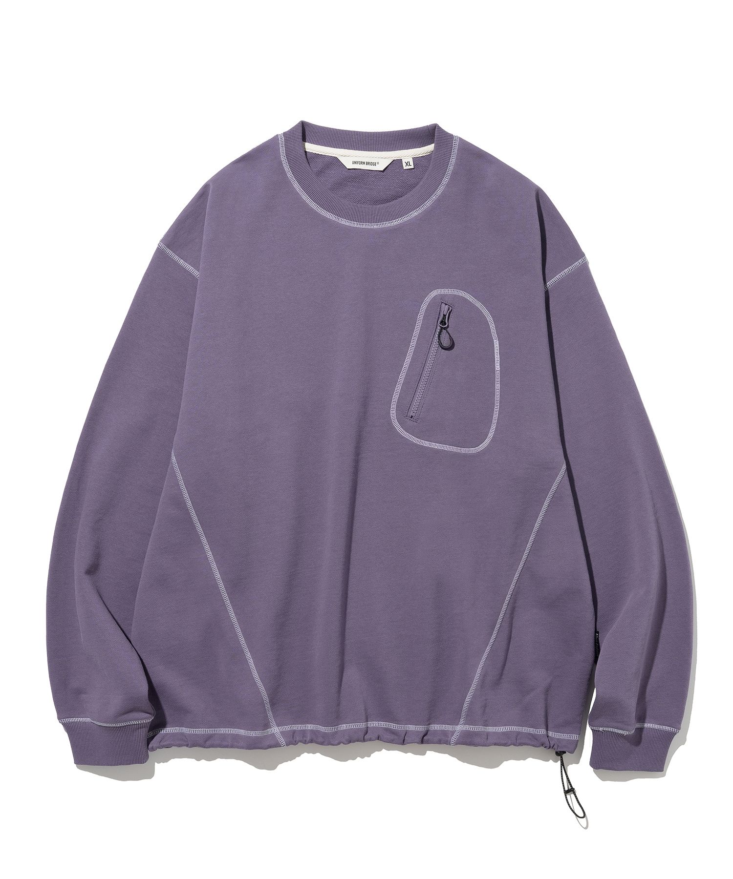 MUSINSA | UNIFORM BRIDGE stitch sweatshirt purple