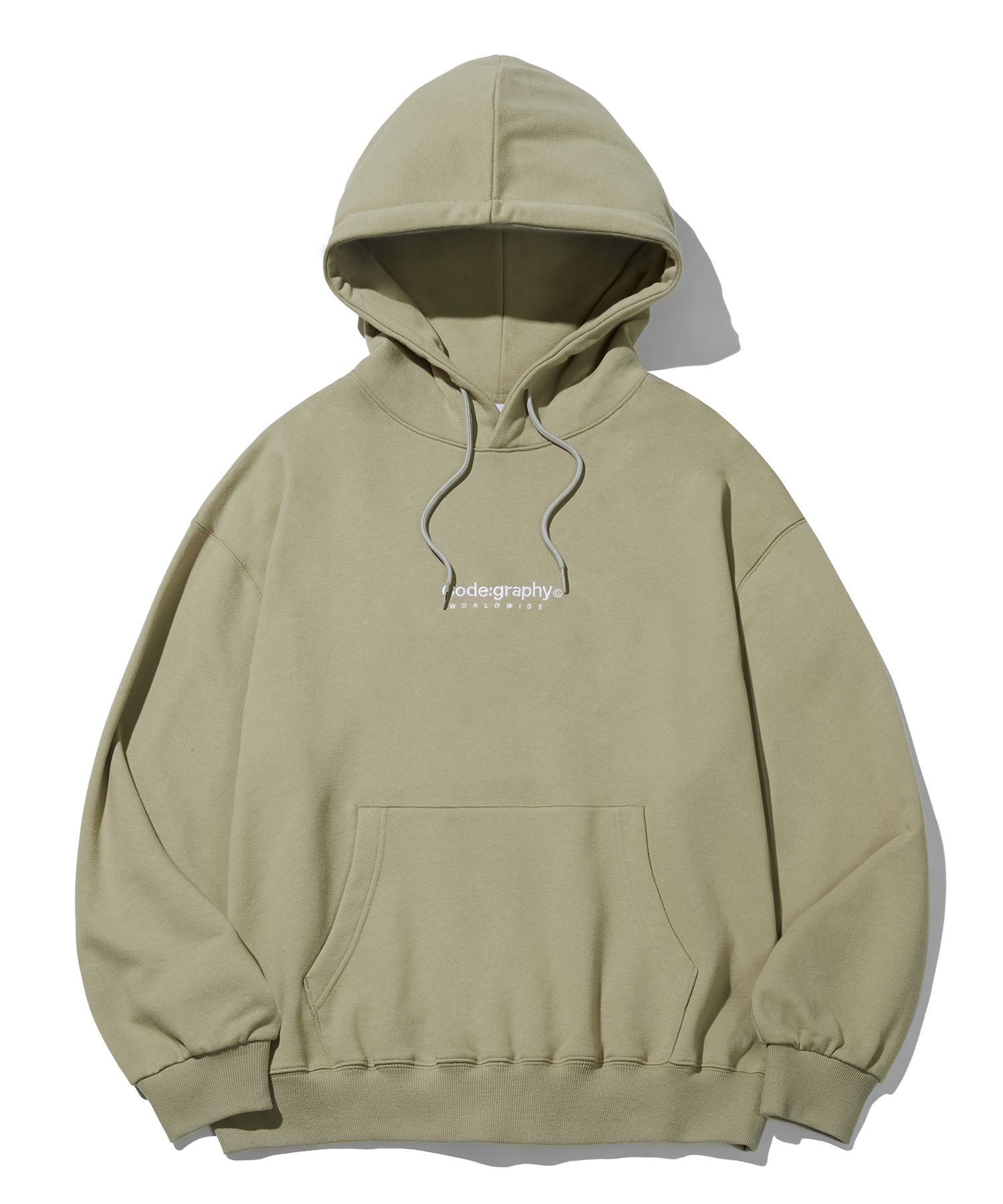 MUSINSA | Codegraphy Codegraphy Small Logo Hoodie_Light Khaki