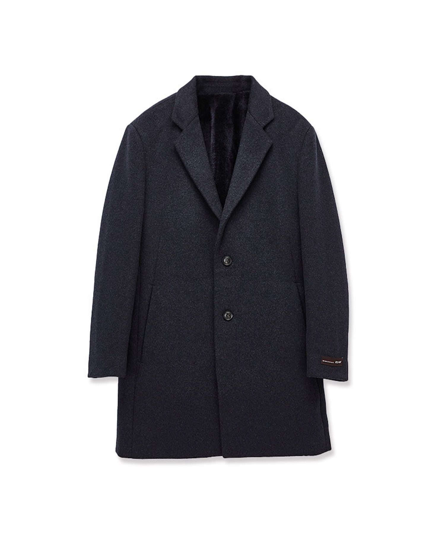 MUSINSA公式 | STCO ECO HEAT Solid Fur Lining Wool Coat (Navy)