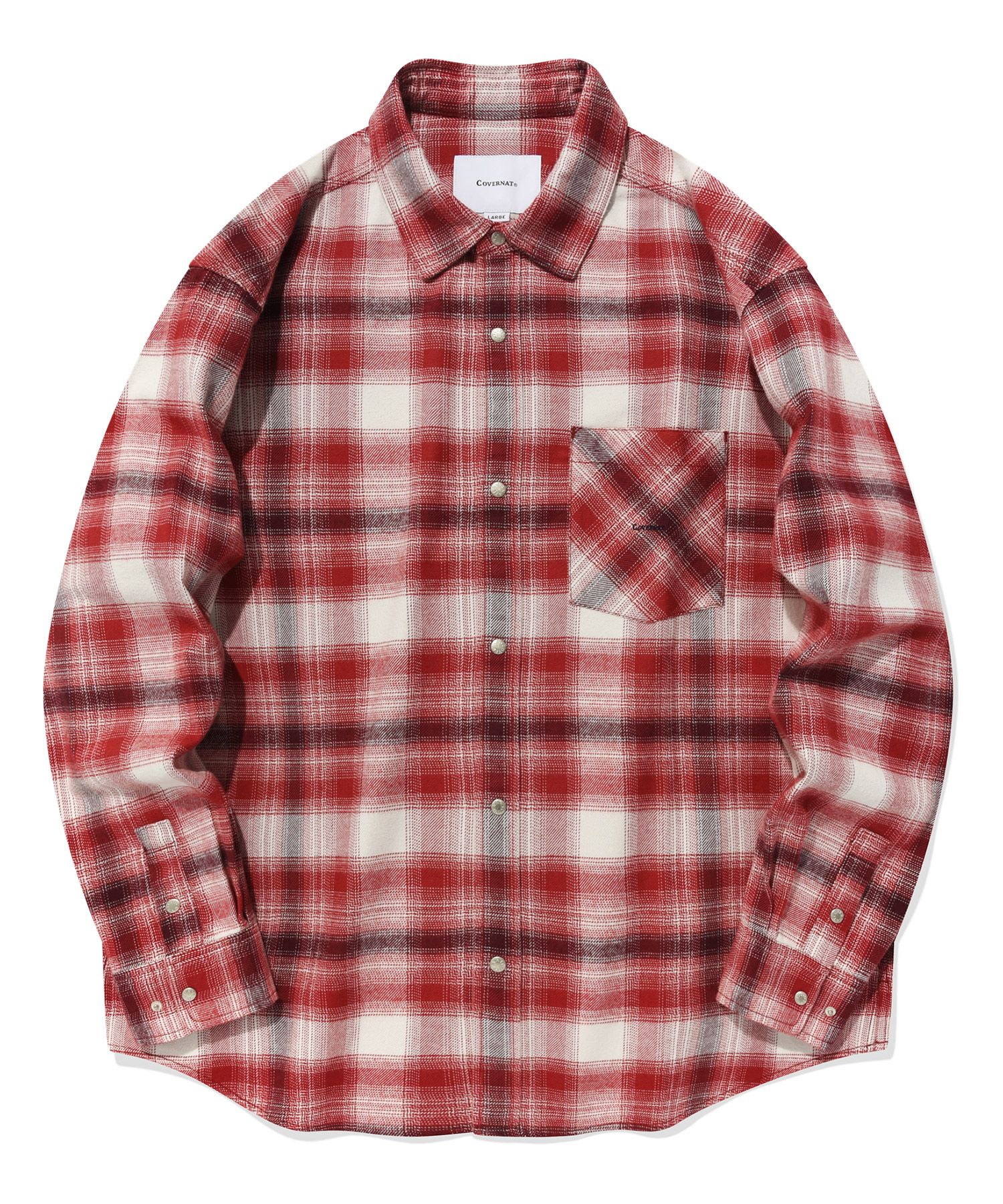 MUSINSA | COVERNAT check over shirt red