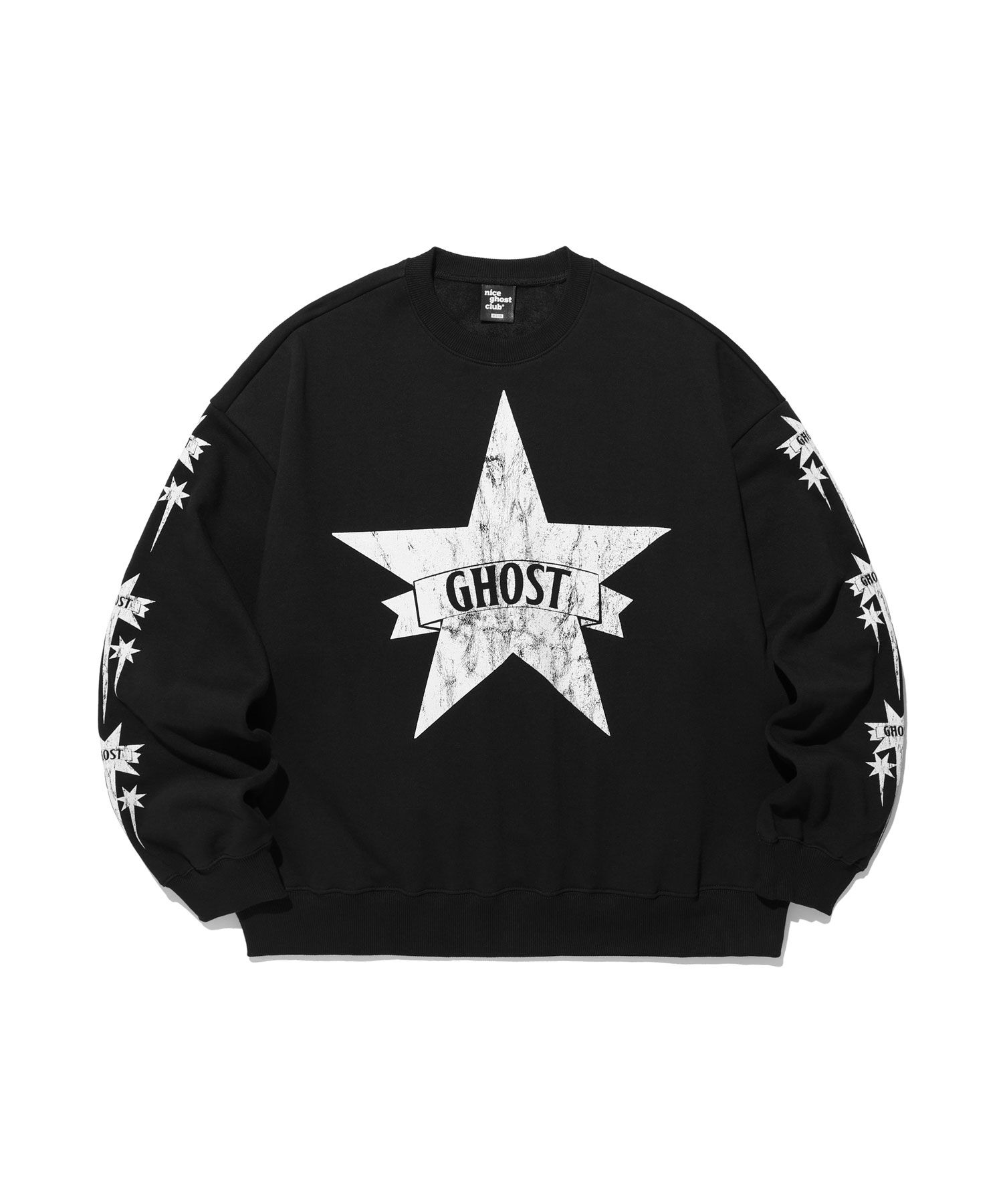 MUSINSA | NICE GHOST CLUB GHOST STAR LOGO SWEATSHIRTS_BLACK(NG2DFUM445A)