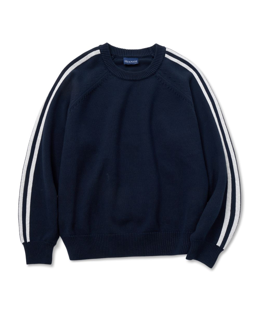 MUSINSA | HOOVES Cotton Track Round Knit [Navy]