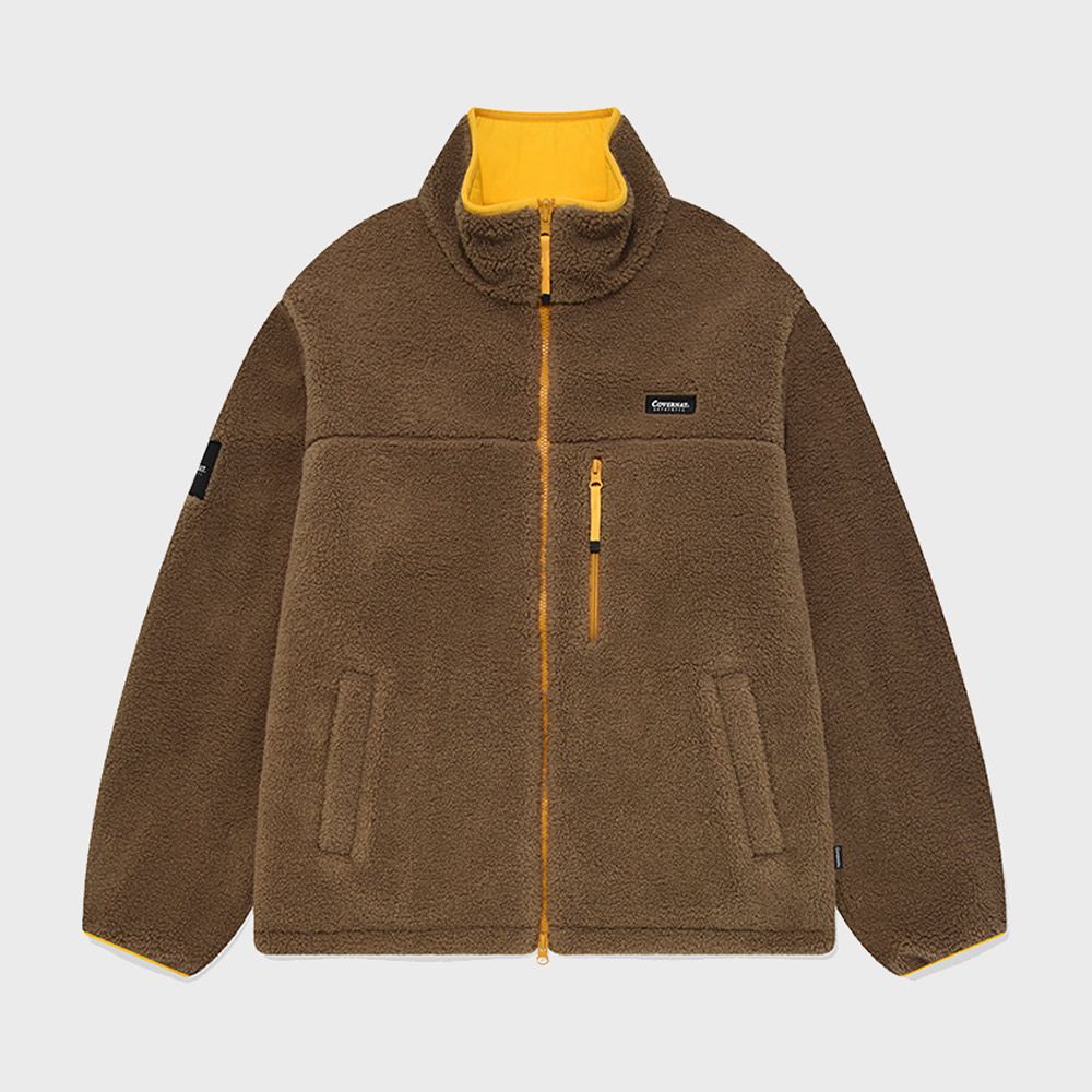 MUSINSA | COVERNAT Reversible Compiboa Zip-up Jacket Beige