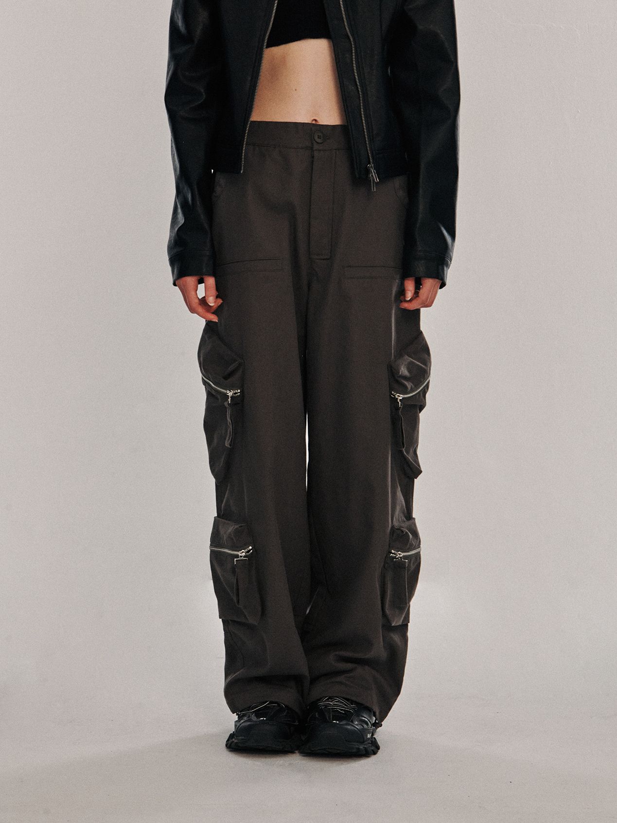 MUSINSA | SOME PLACE Cotton Banding Wide Double Zip Pocket Cargo Pants ...