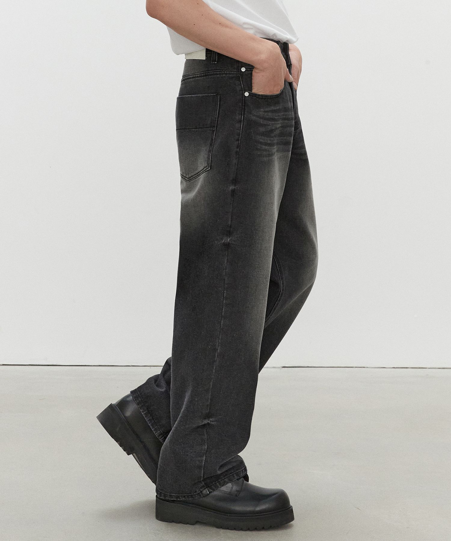 MUSINSA | DECET Mid Rise Wide Jeans DCPT027HLBlack