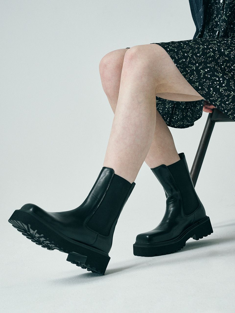 MUSINSA | SALT AND CHOCOLATE Square toe chunky Chelsea boots 412346010 ...