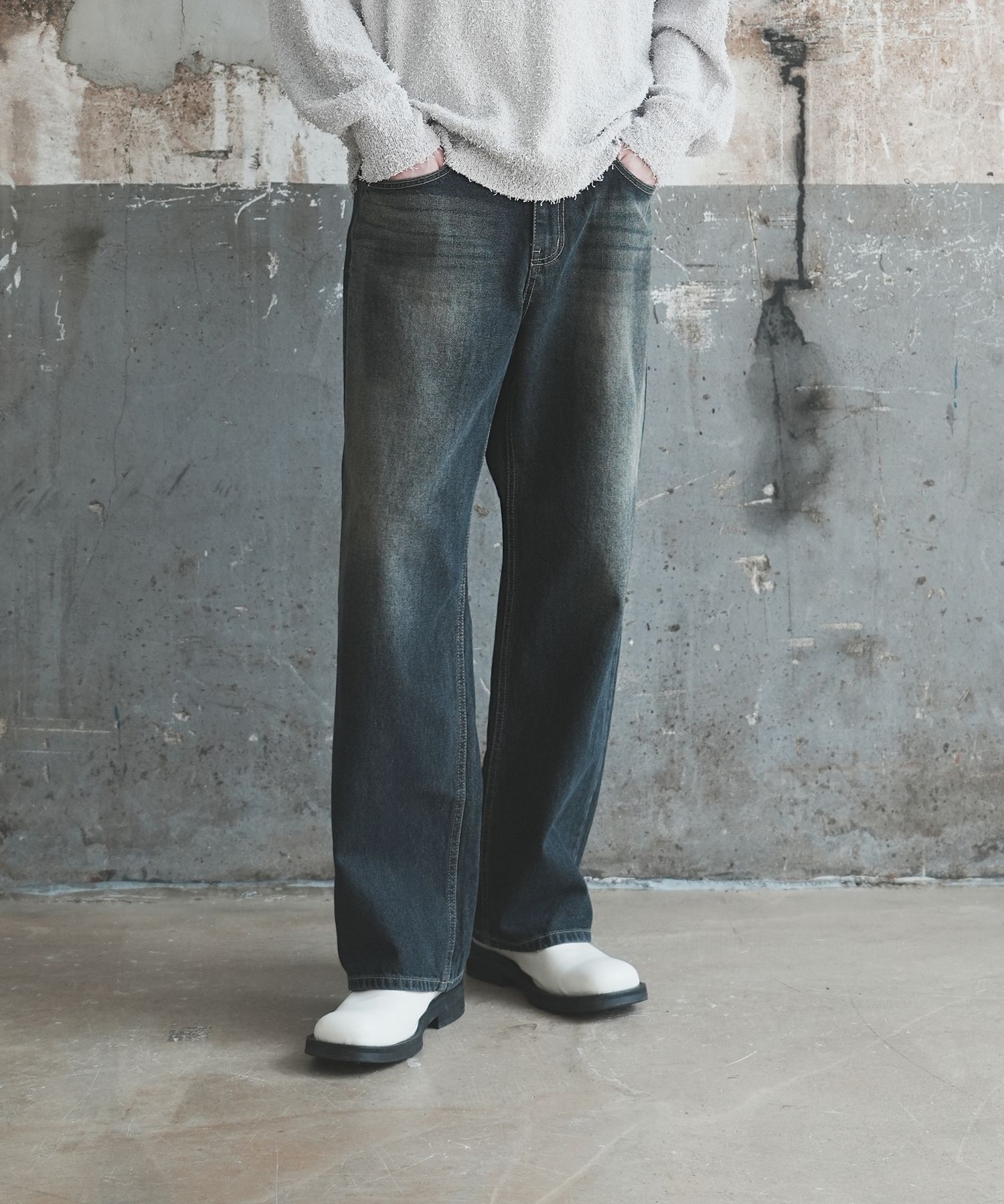 MUSINSA | WAAR [-6cm short version added] M210 Dirty oil washed denim ...