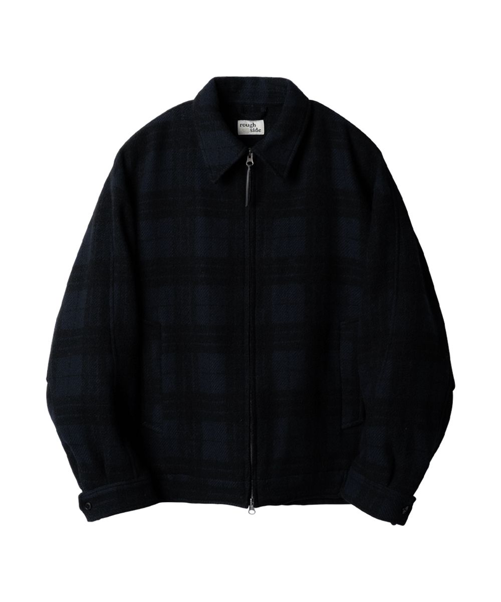 MUSINSA | ROUGH SIDE Baker Blouson Navy Plaid