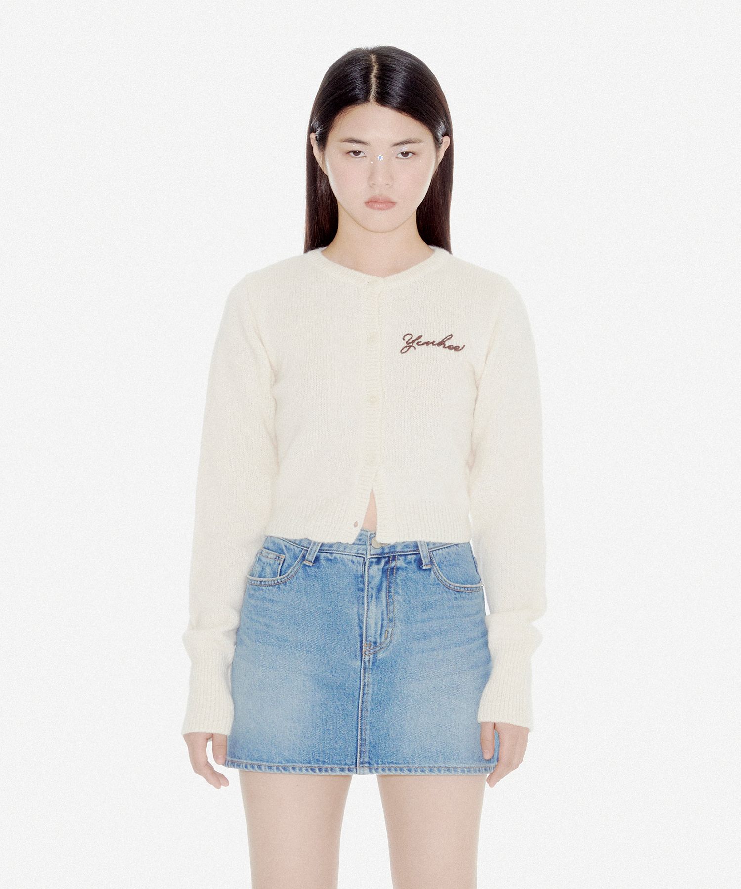 MUSINSA | YOUHEE YOUHEE CROP KNIT CARDIGAN IVORY