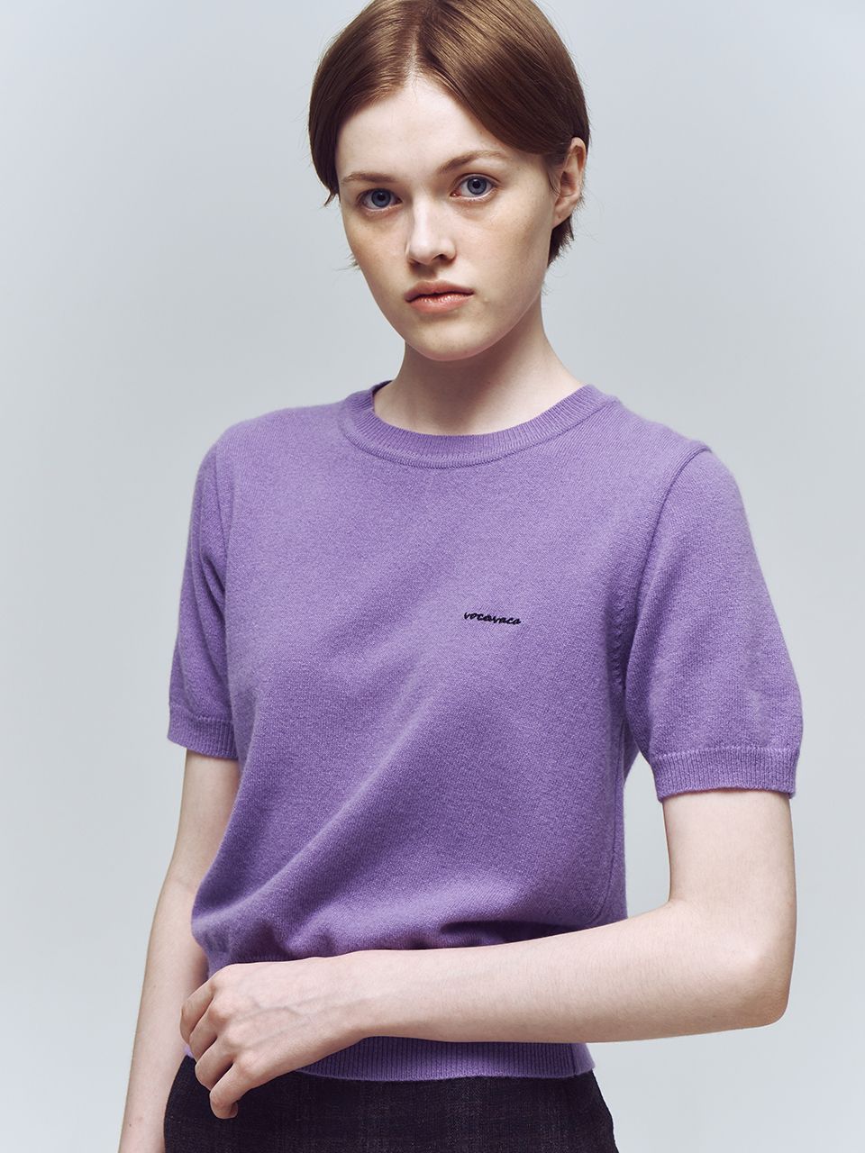 MUSINSA | VOCAVACA Basic Cashmere Half Sleeves Pullover VC2378PO001M