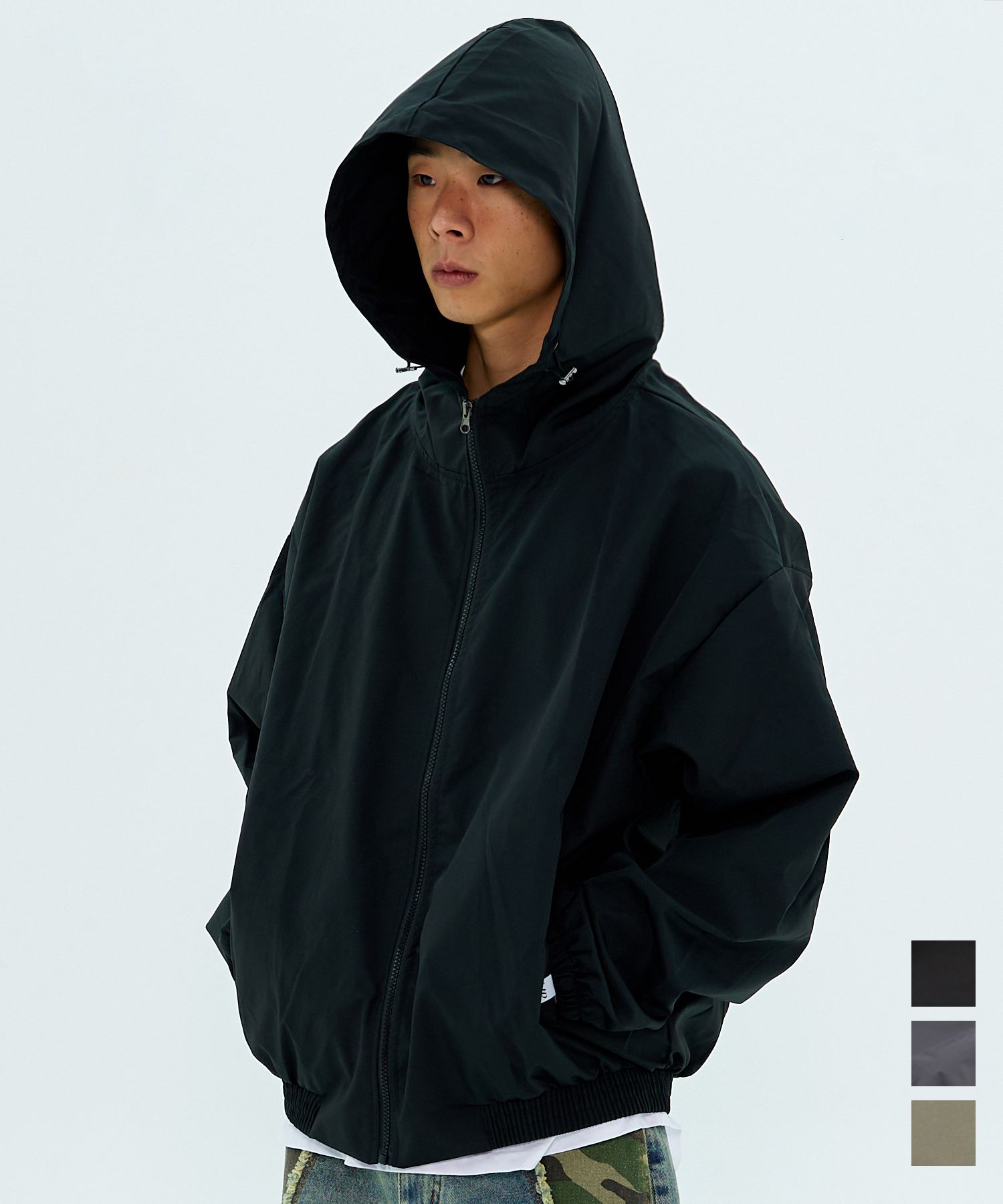 MUSINSA | NP STUDIO Wind Tech Nylon Hooded Jacket 3color