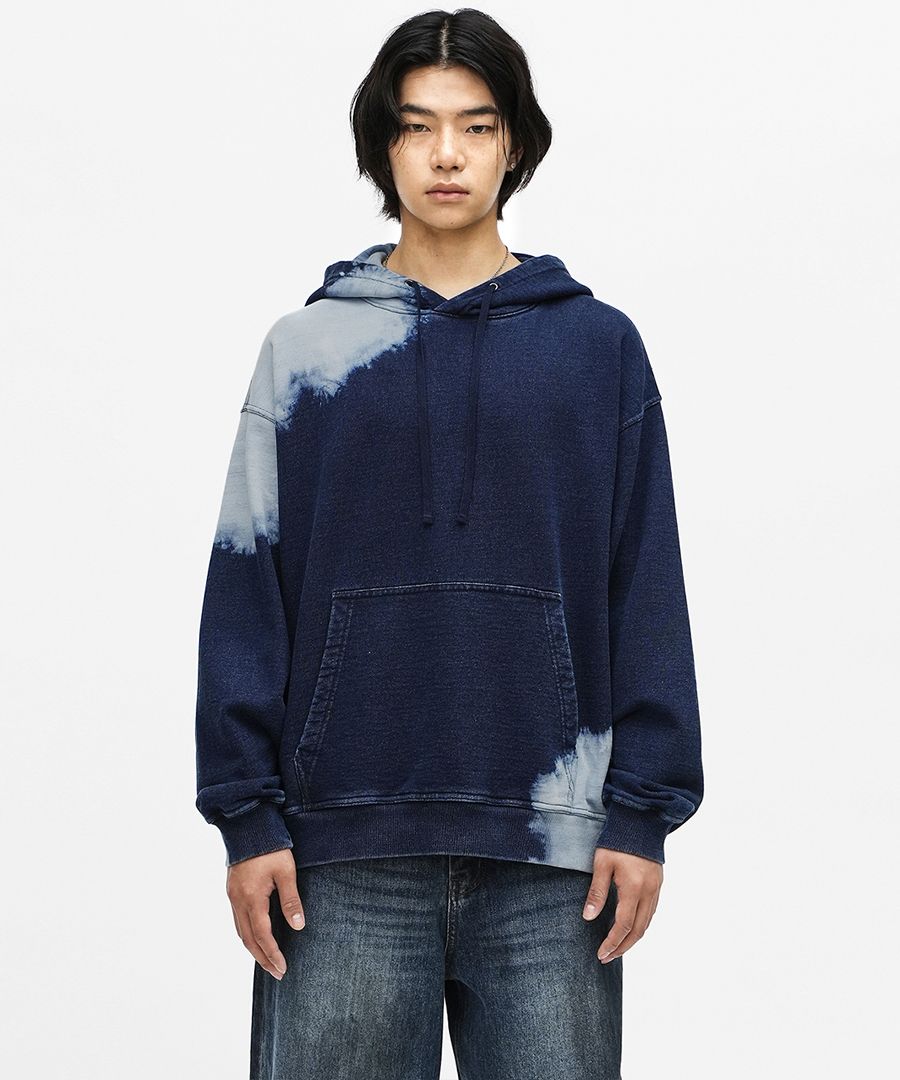 MUSINSA | ERRORS EXCEPTED SH511IB Bleached Hoodie (Indigo blue)