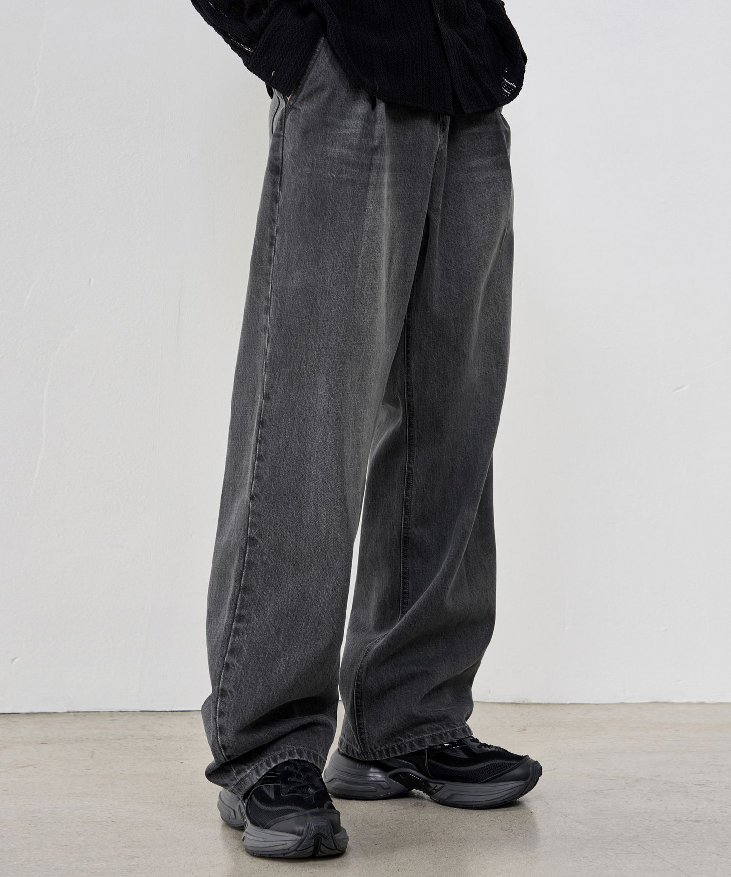 MUSINSA | OURDAYZ Wide fit denim pants [WASHED GRAY]