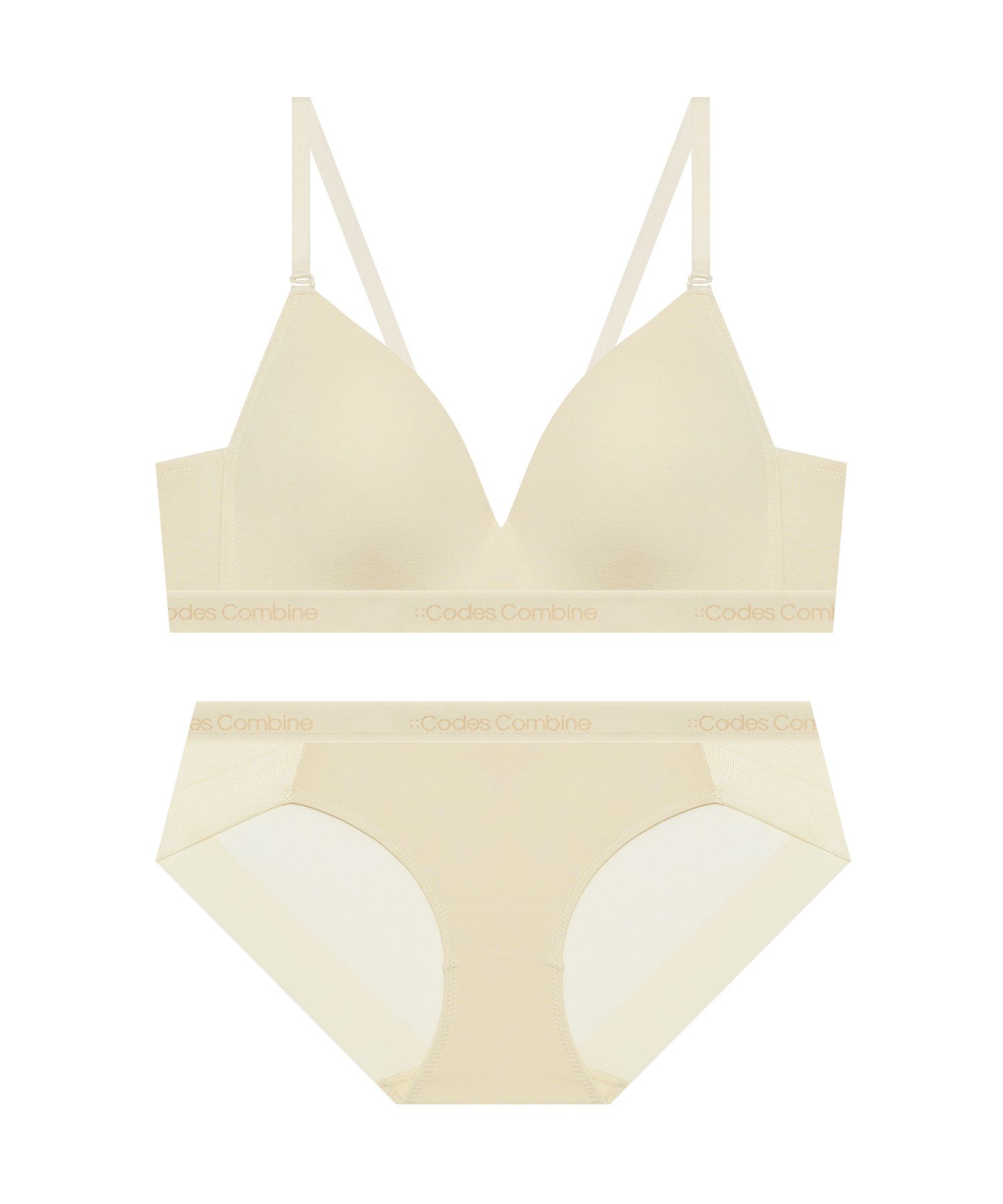 MUSINSA | CODESCOMBINE INNERWEAR Cozy Modal Bralette Panty Set - Cream