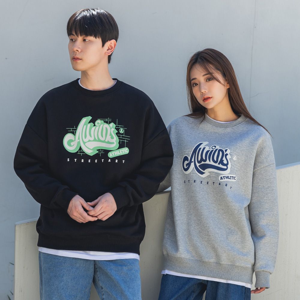 MUSINSA | ALVINCLO Street art logo overfit sweatshirt MAR762 (3 COLOR)