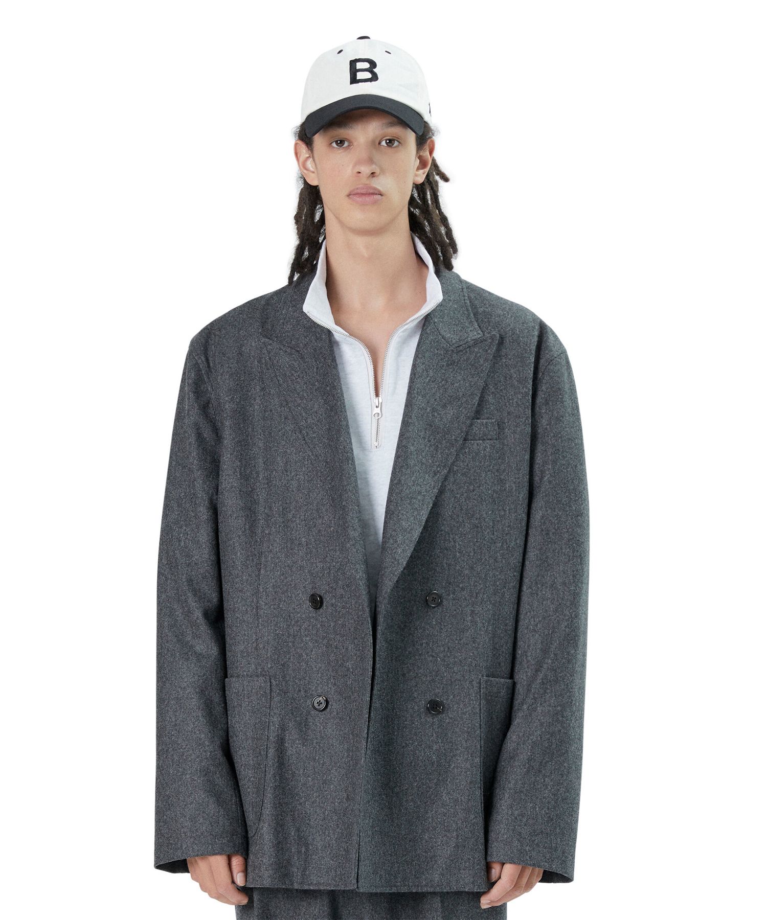 MUSINSA | BROWNYARD 21fw double-breasted jacket, charcoal
