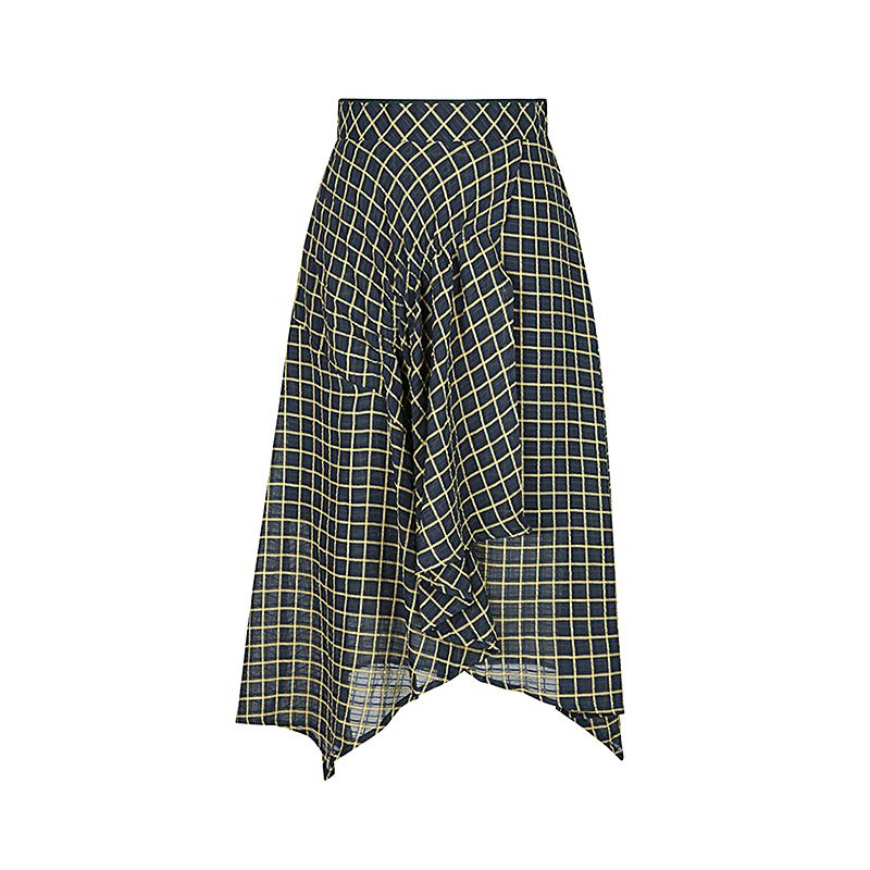 MUSINSA | SOUP Frill long check skirt (SX8SR32)