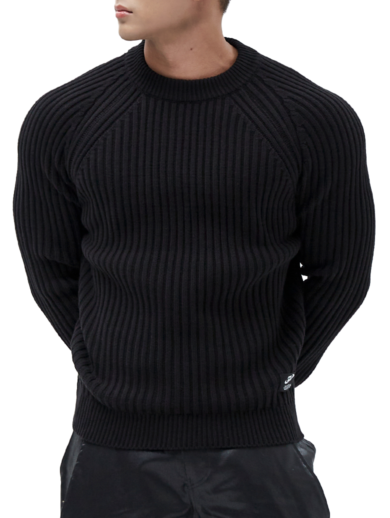 MUSINSA | NINEZ Heavy cotton crew neck muscle knit 23NT01