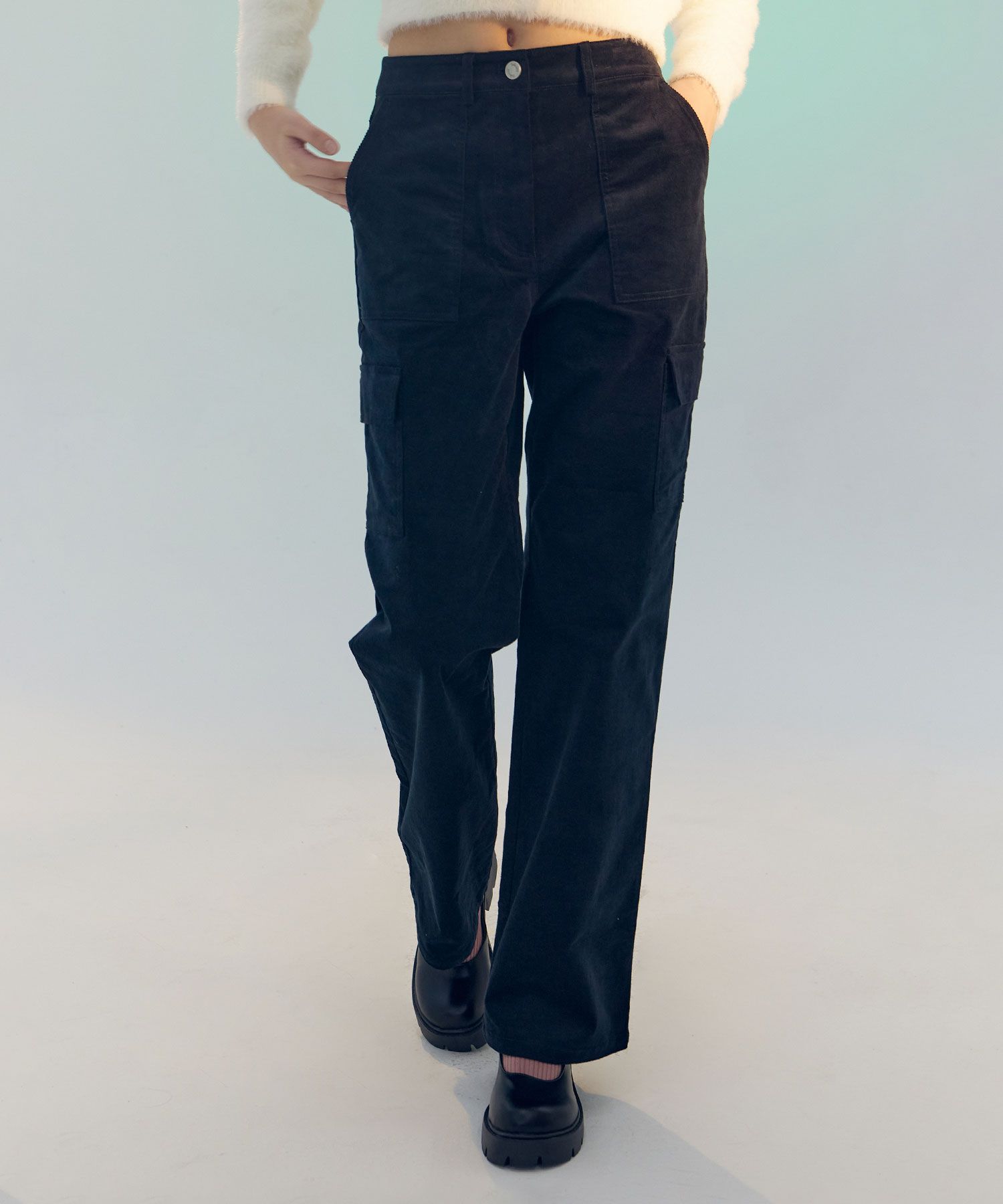 MUSINSA | DELICCENT Corduroy cargo pants [NAVY]