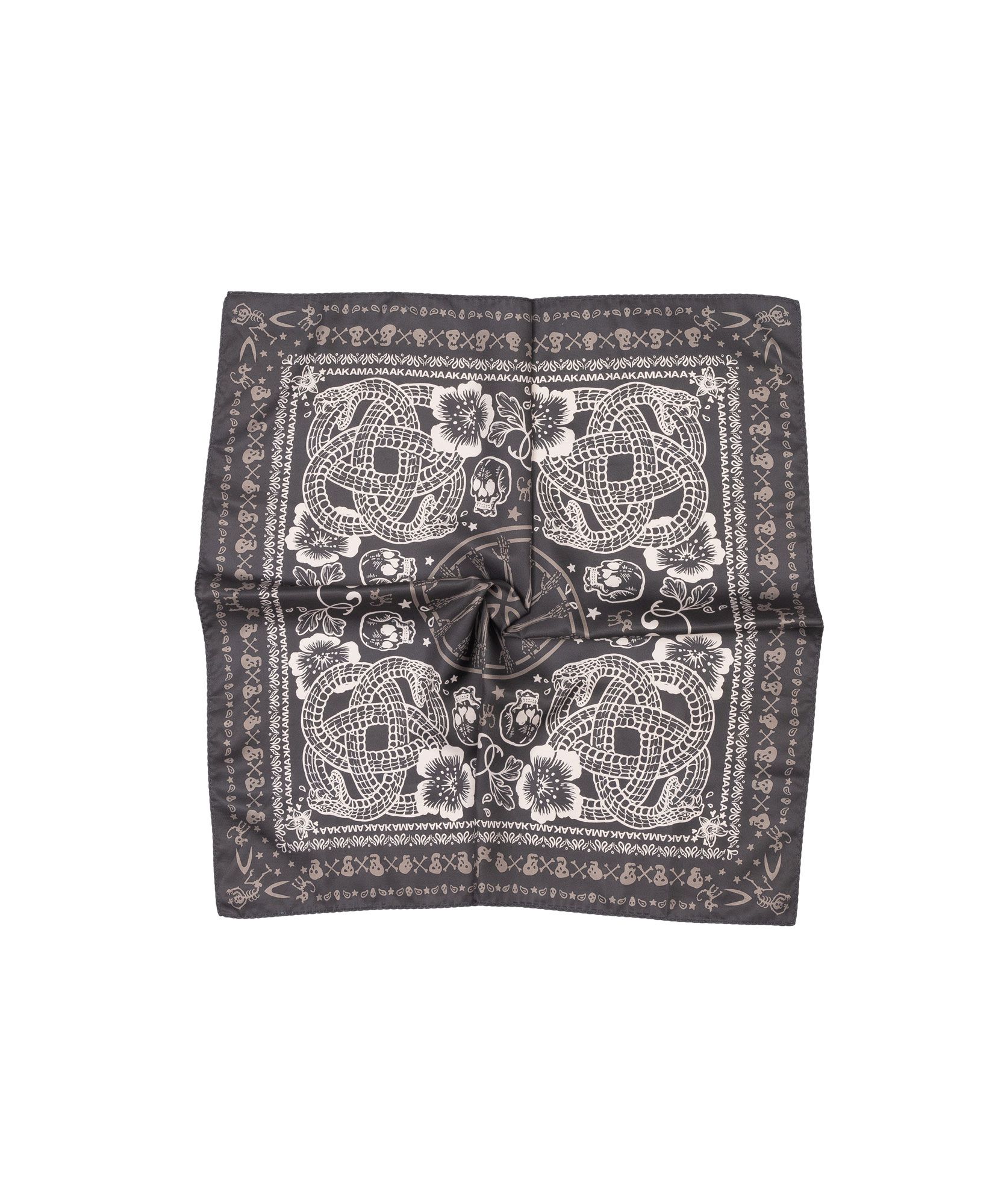 MUSINSA公式 | AAKAM Skull Printed Scarf (Brown)