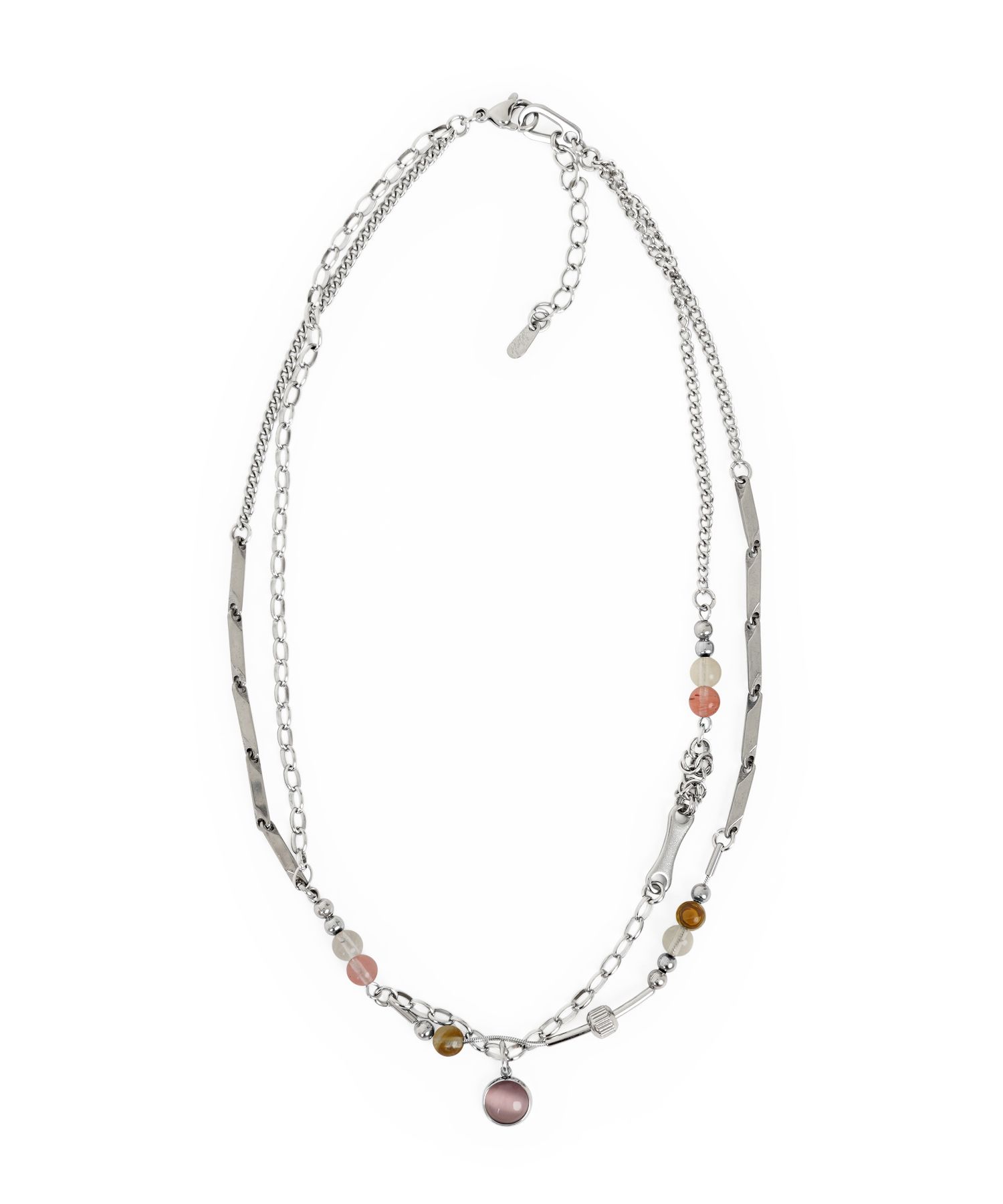 MUSINSA | ACHA Greslin gemstone layered necklace _ Pink