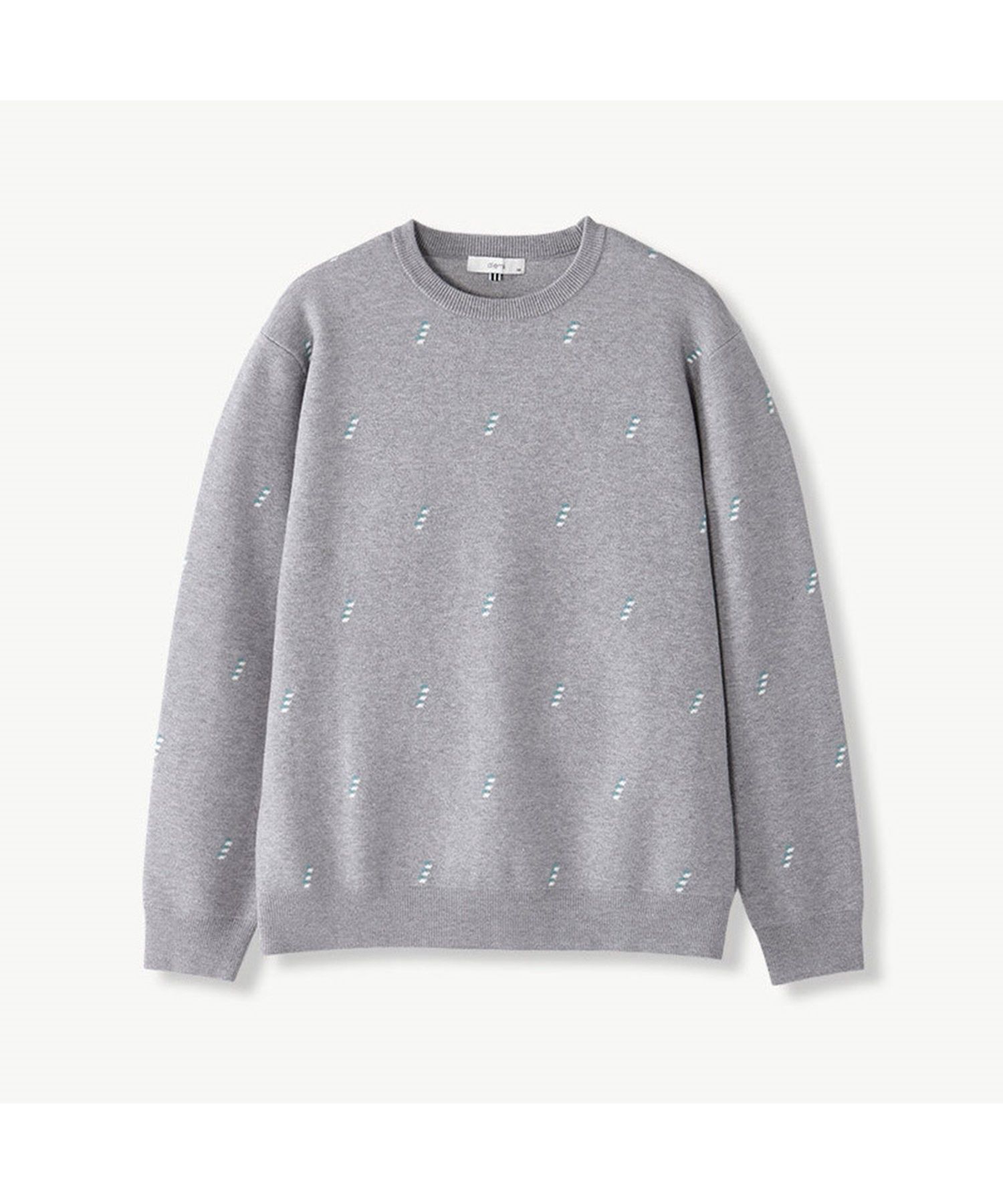 MUSINSA公式 | STCO Soft Touch Pattern Round Knit (Classic Fit) (Gray)