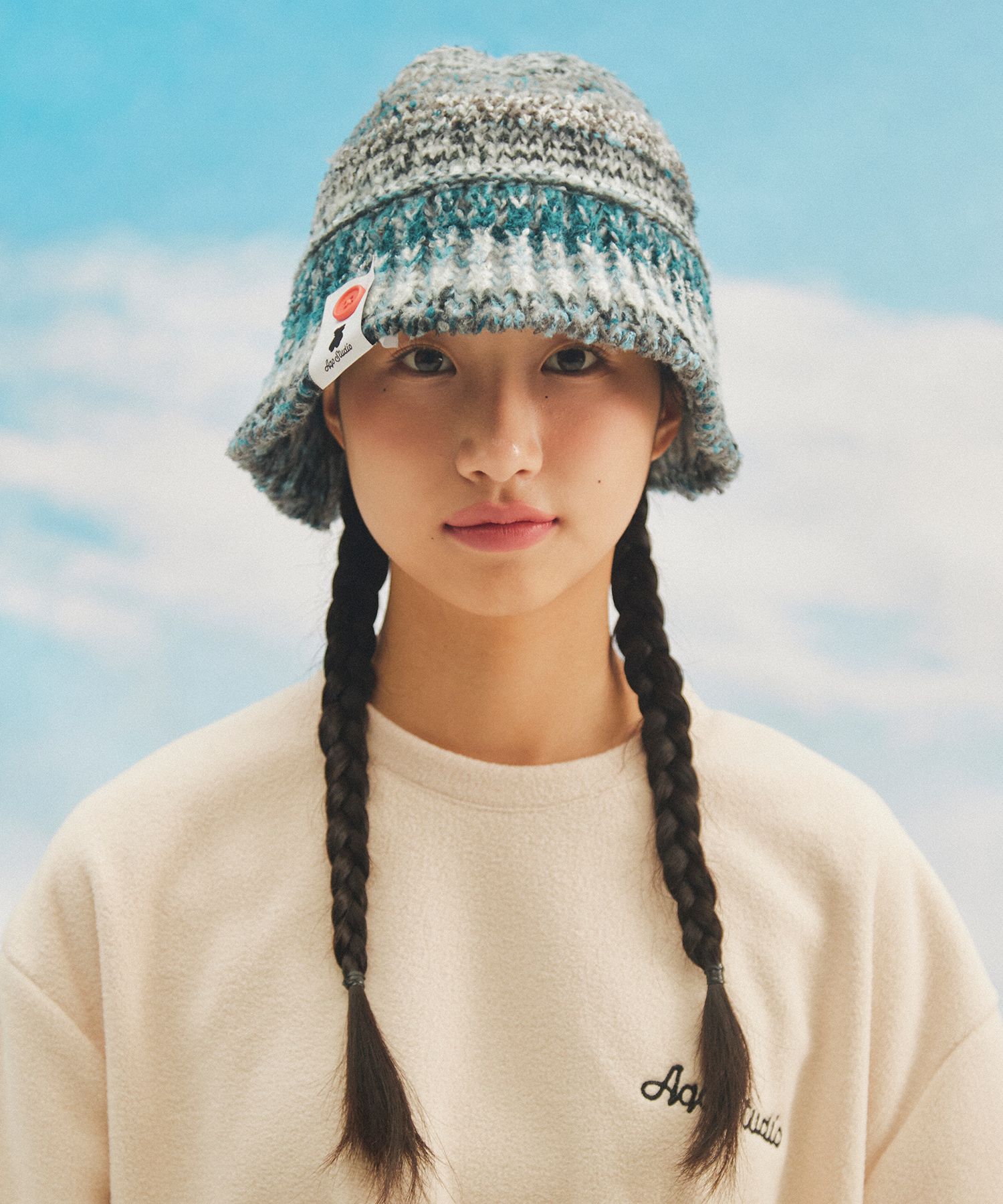MUSINSA | AQO STUDIO SPACE Ako Candy Knit Bucket Hat_Green