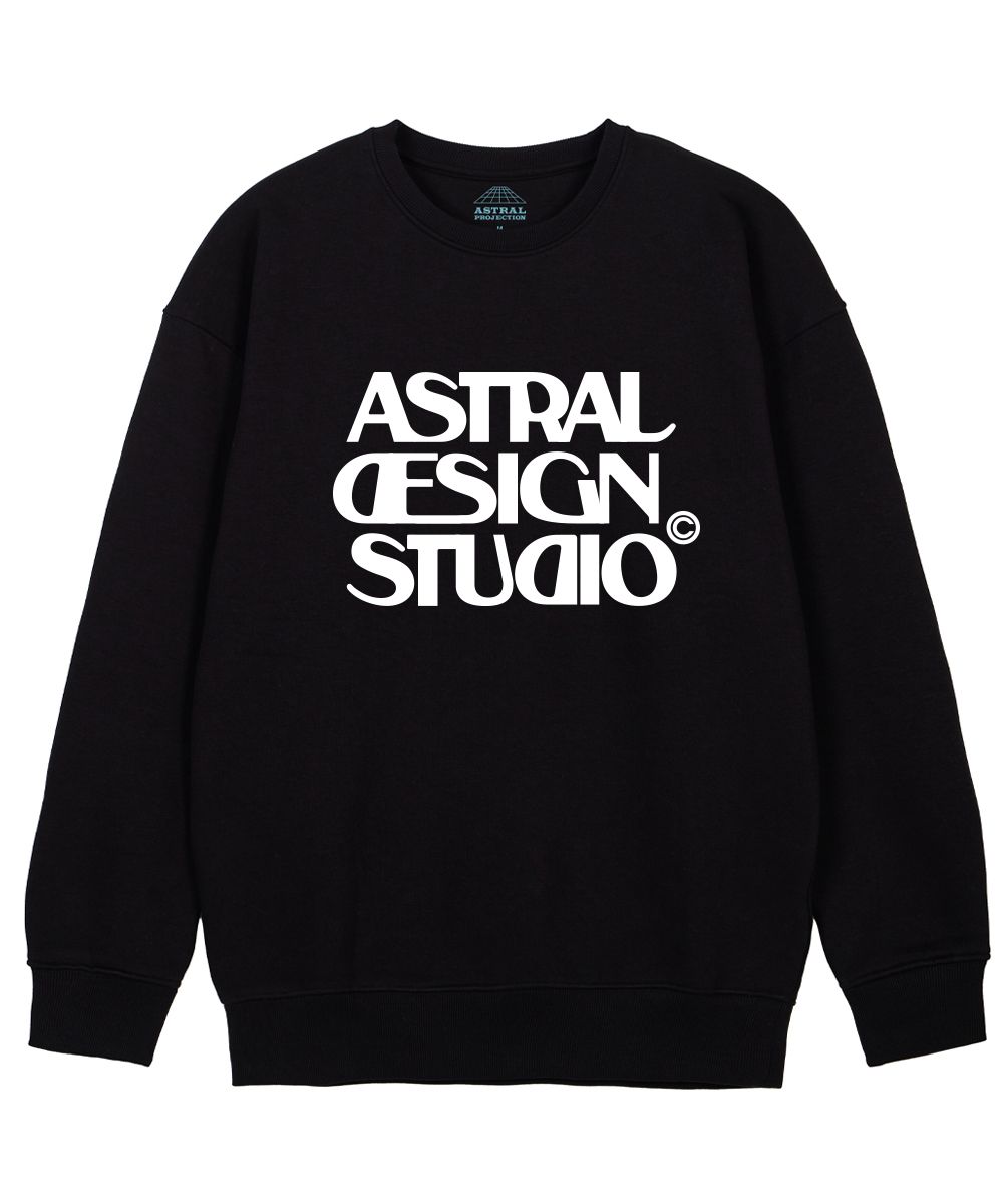 MUSINSA | ASTRAL PROJECTION Astral Design Studio Loose Fit Man to Man_Black