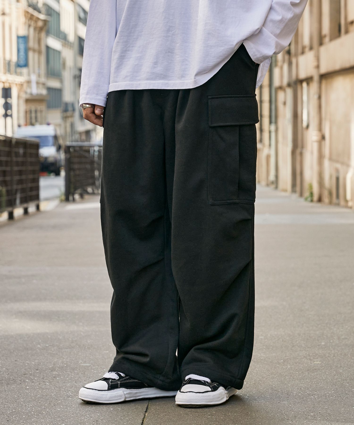 MUSINSA | MINIMALPROJECT Wide String Cargo Training Pants MTP120 [BLACK]