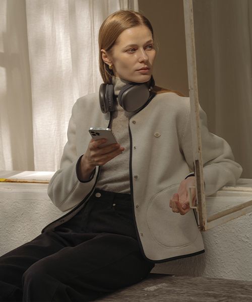 MUSINSA | TILL I DIE Sofia collarless fleece jacket_Cream