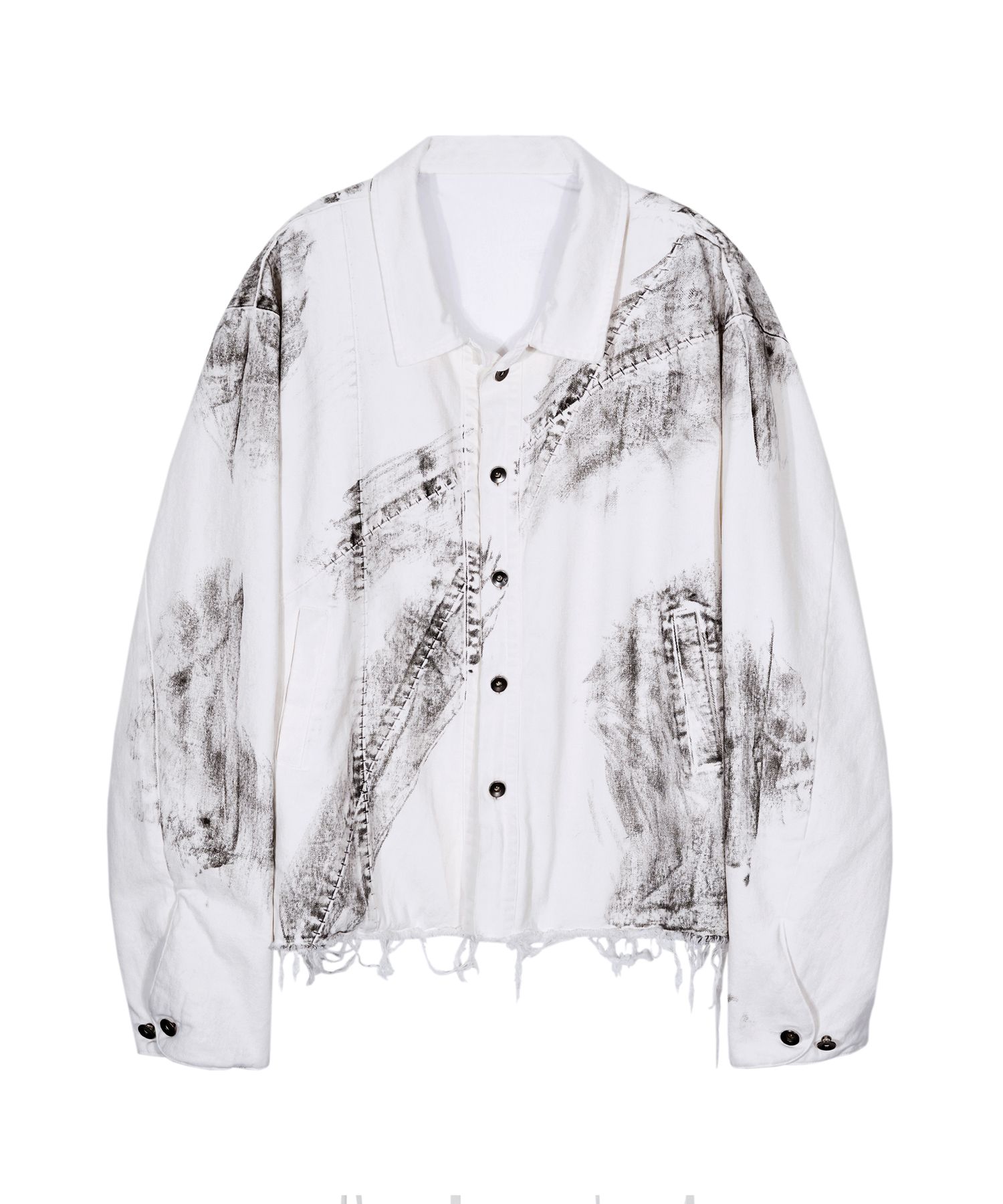MUSINSA | NUPEAK EMBROIDERY PANEL JACKET DIRTY WHITE