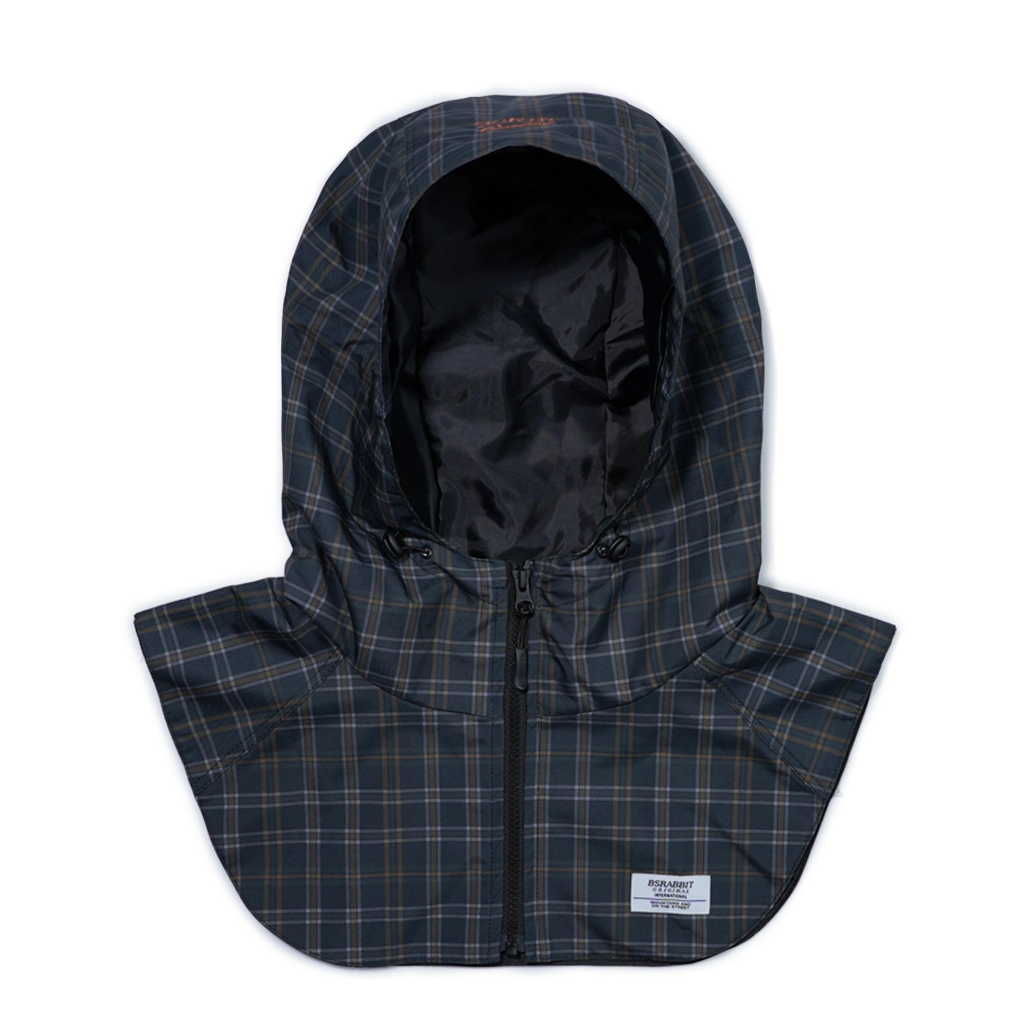 MUSINSA | BSRABBIT Zipper string waterproof hood warmer brown check navy