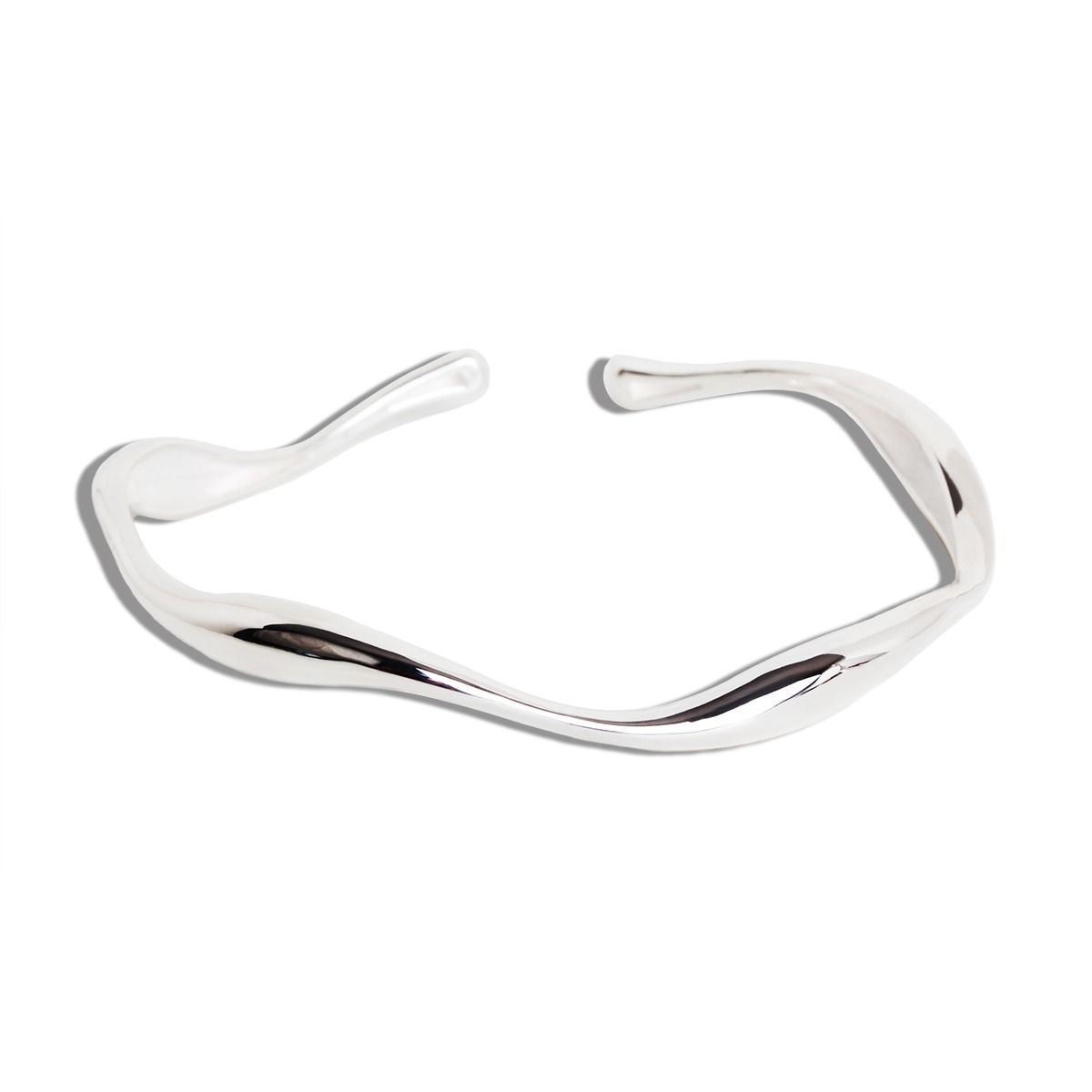 MUSINSA | MEZMIC Wave Silver Bangle