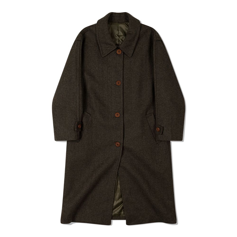 MUSINSA | MOAA Wool Bokashi Balmacan Coat (KHAKI BROWN)